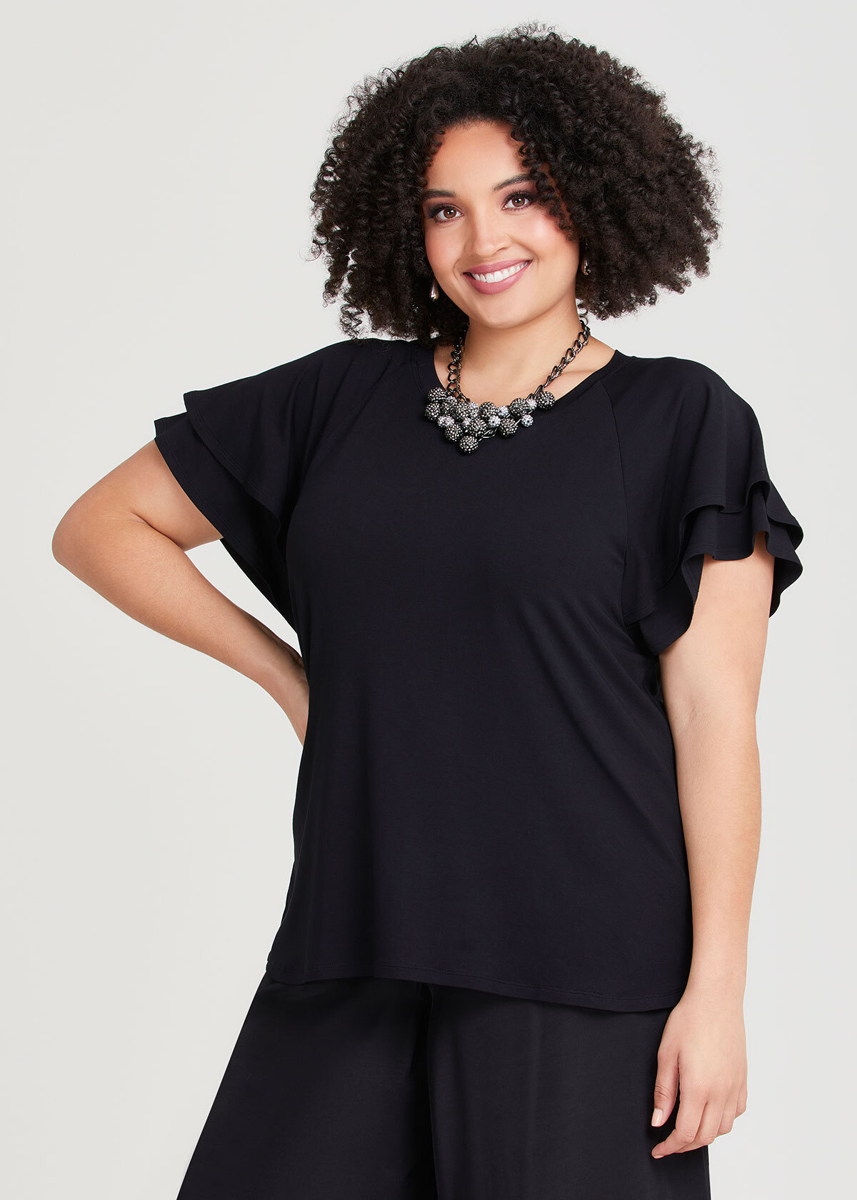 Shop Plus Size Bamboo Amira Top, Black | Taking Shape AU