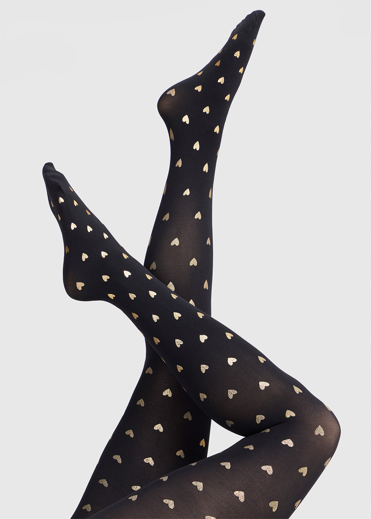 Shop 80D Gold Love Heart Tights in Black | Accessories | Taking Shape AU