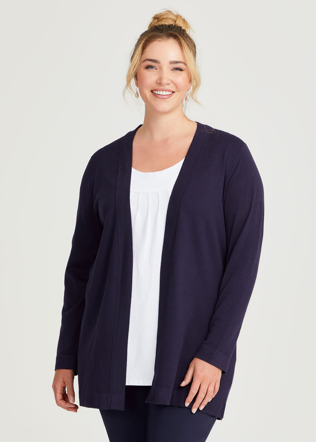 Shop Plus Size Lightweight Natural Cardigan, Blue | Taking Shape AU