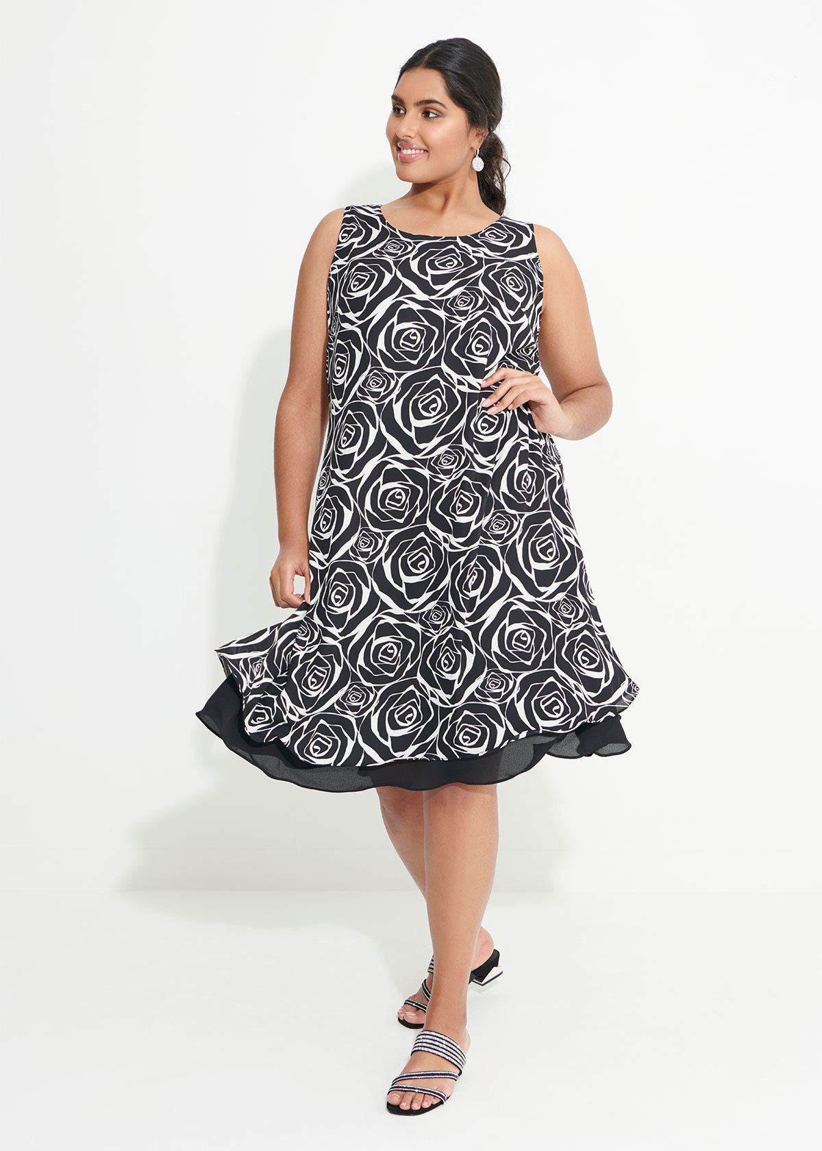Shop Plus Size Rose Print Dress, Multi | Taking Shape AU