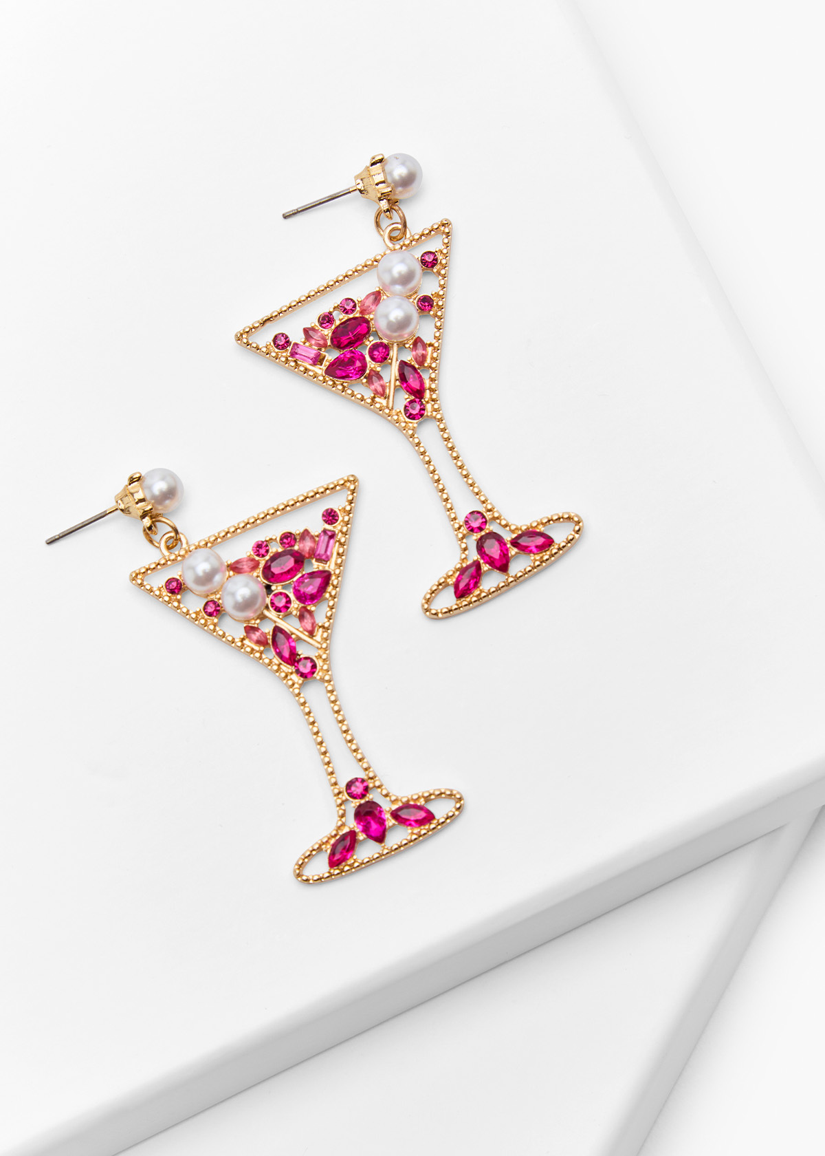 Shop Martini Cocktail Earrings in Red | Accessories | Taking Shape NZ