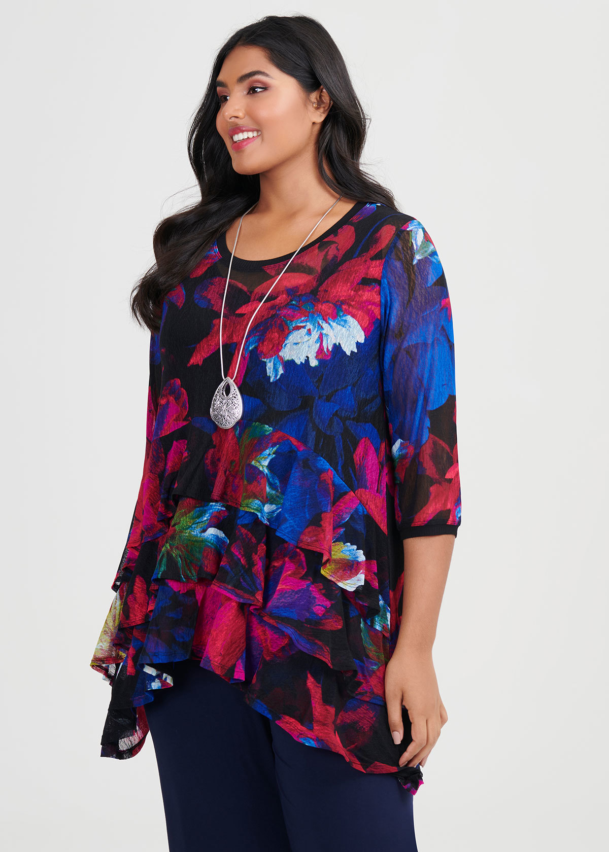 Shop Plus Size Mesh Blue Hue Top, Multi | Taking Shape AU
