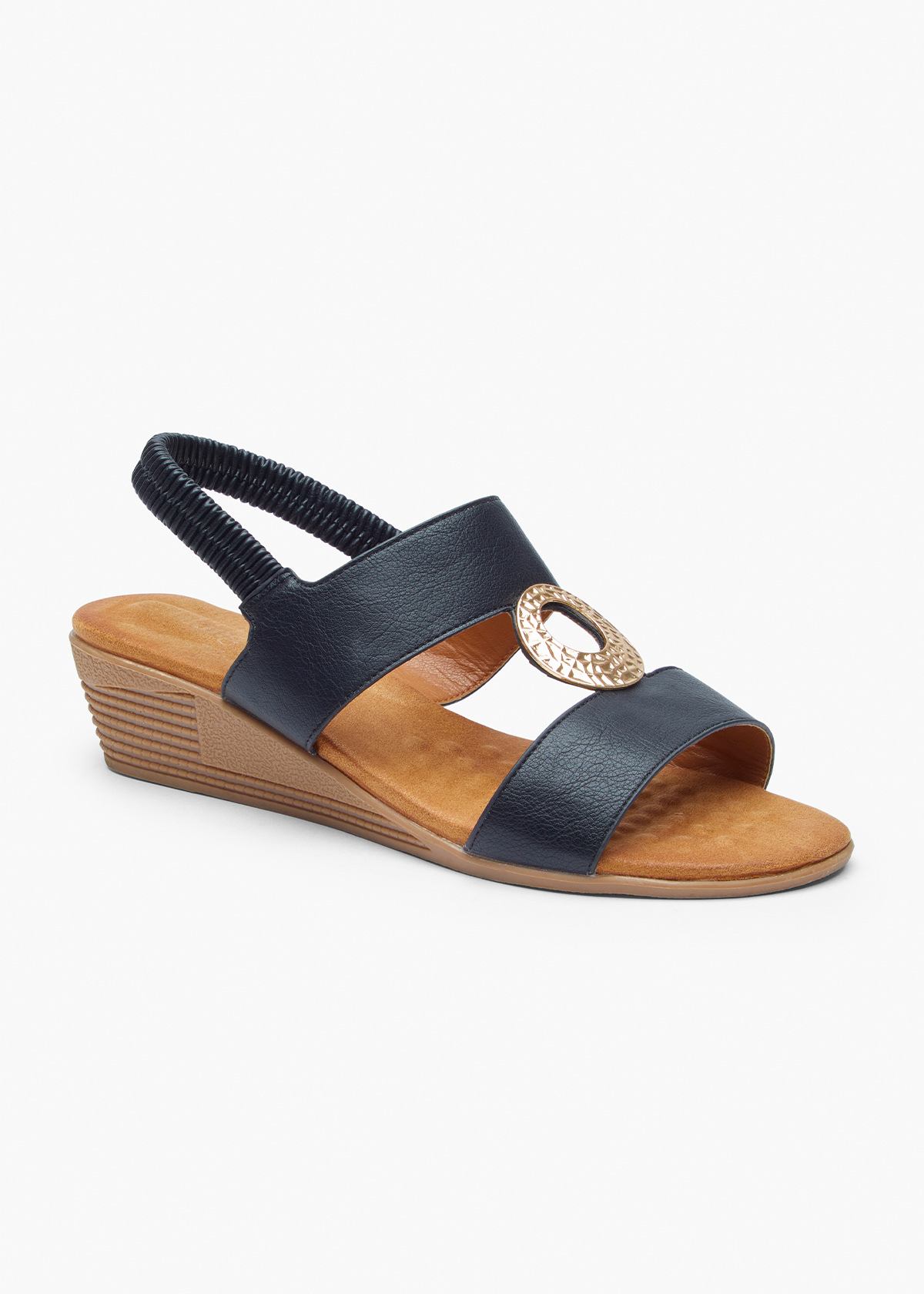 Shop Black Ring Wedge Sandal | Comfortable Shoes | Taking Shape AU