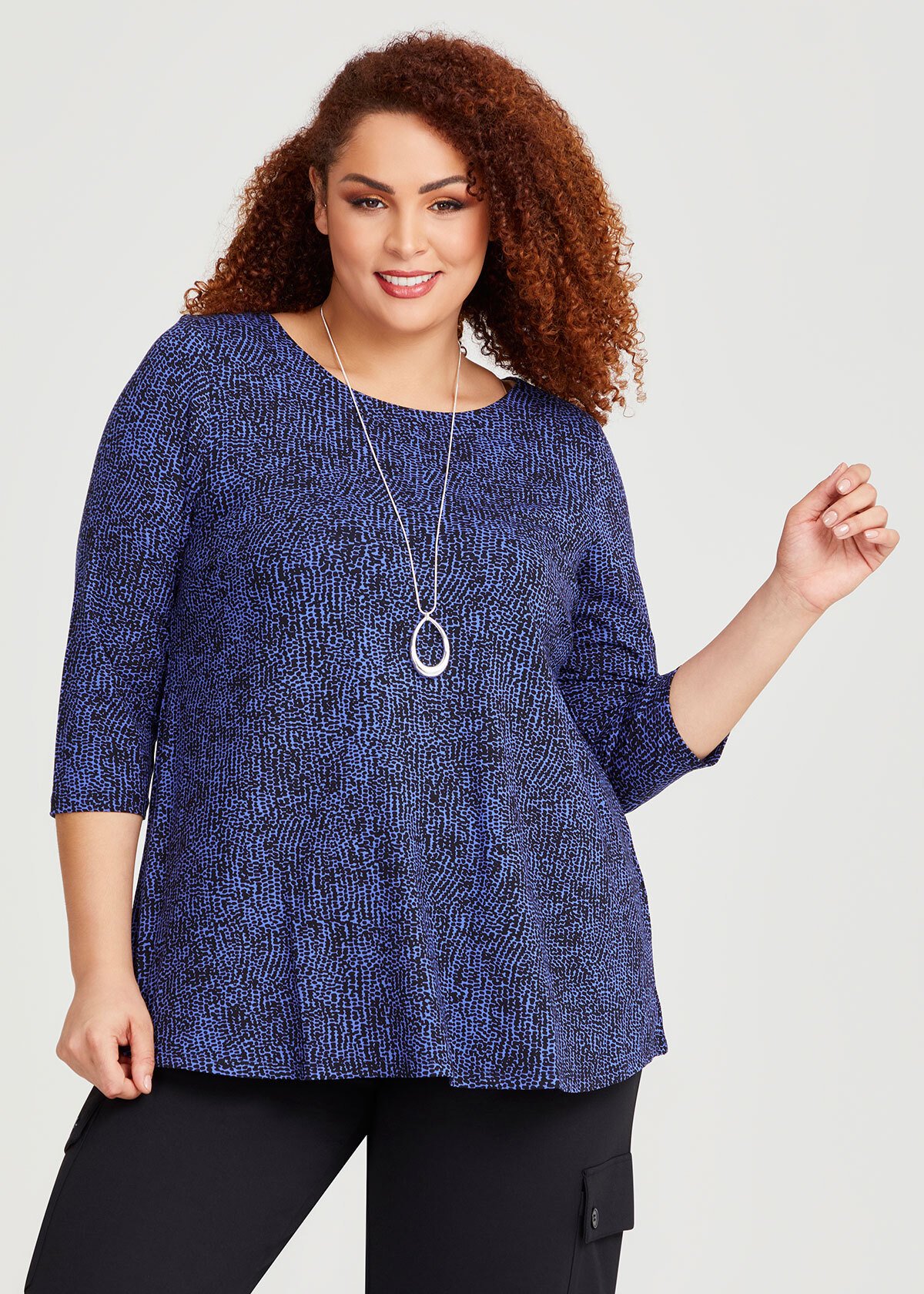 Shop Plus Size Natural Nova Top, Blue | Taking Shape AU