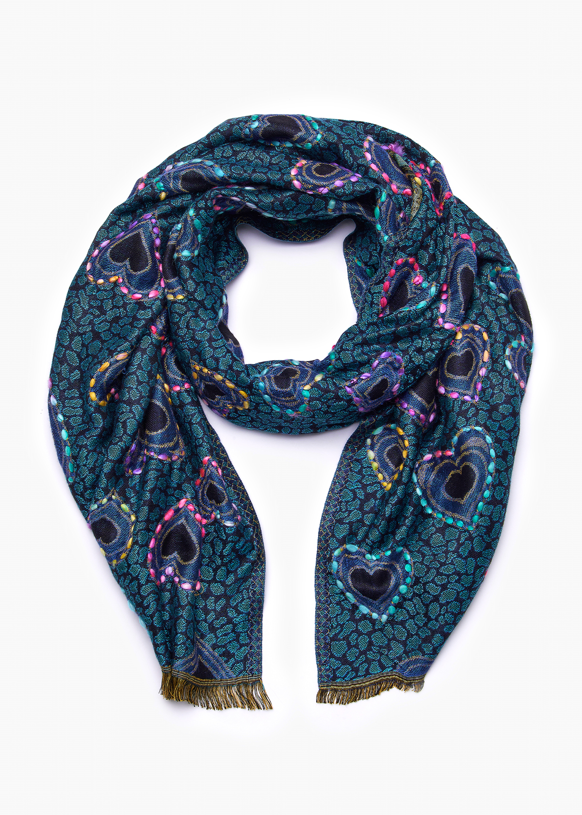 Shop Heart Embroidery Scarf in Multi | Accessories | Taking Shape AU
