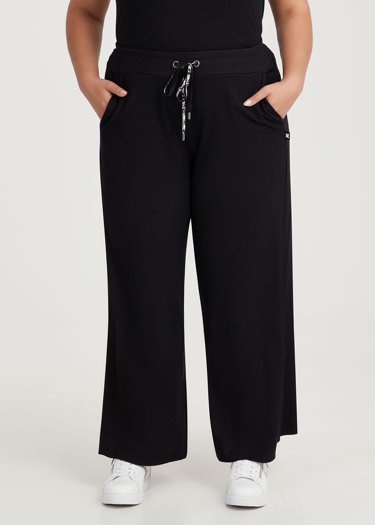 Shop Plus Size Textured Wide Leg Pants | Black | Taking Shape AU