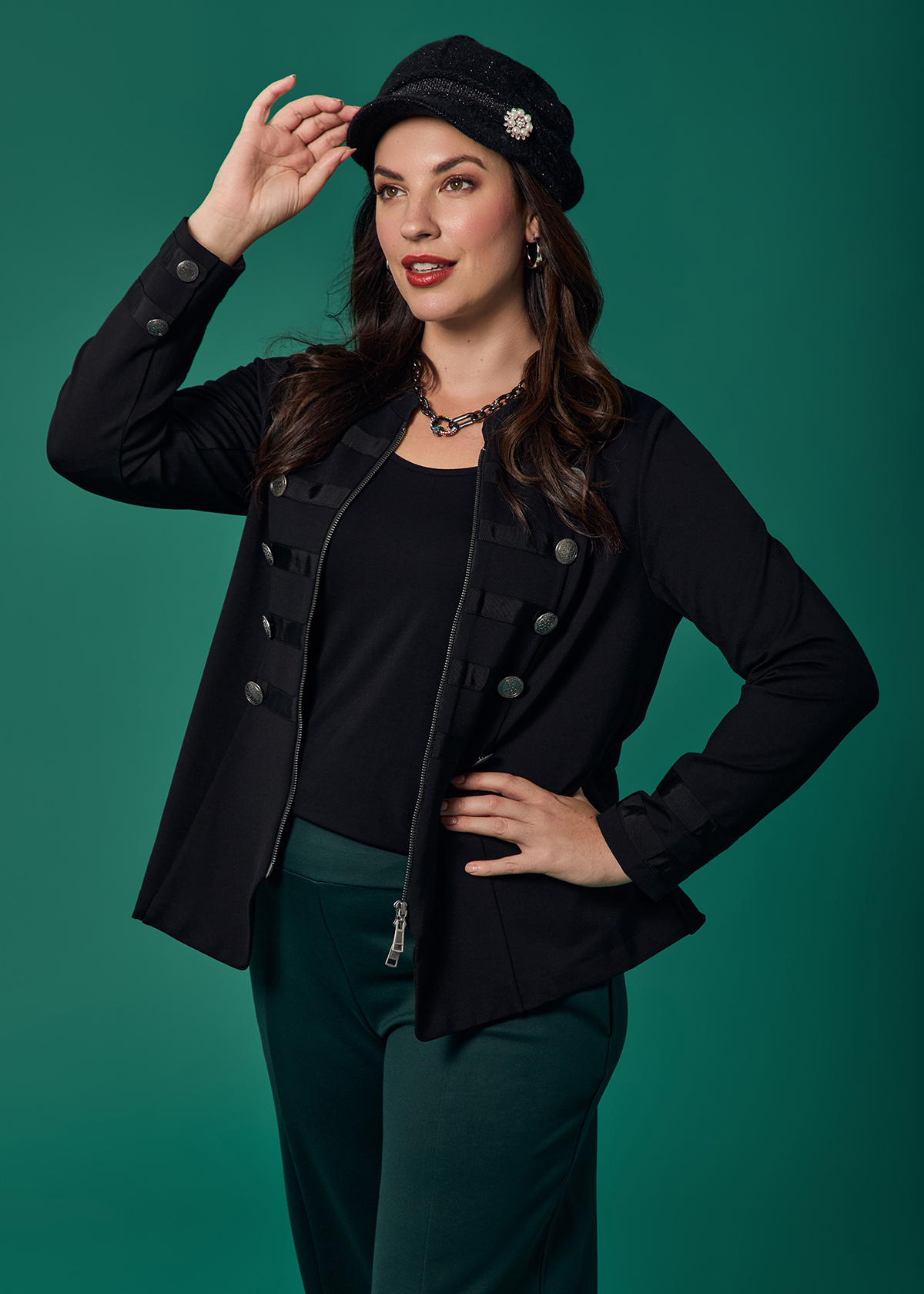 Shop Plus Size Bamboo Ponte Major Jacket, Black | Taking Shape AU
