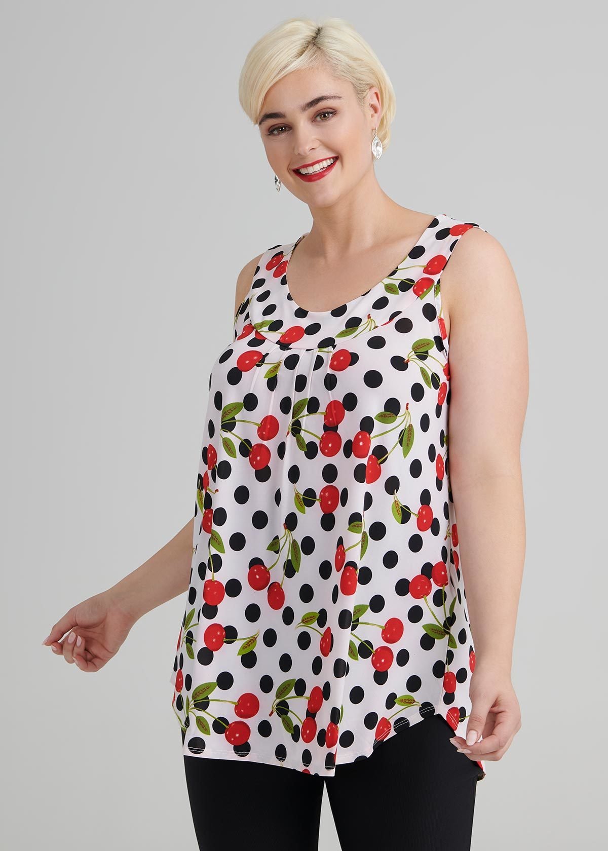 Shop Plus Size Cherry On Top Tank, Print | Taking Shape AU