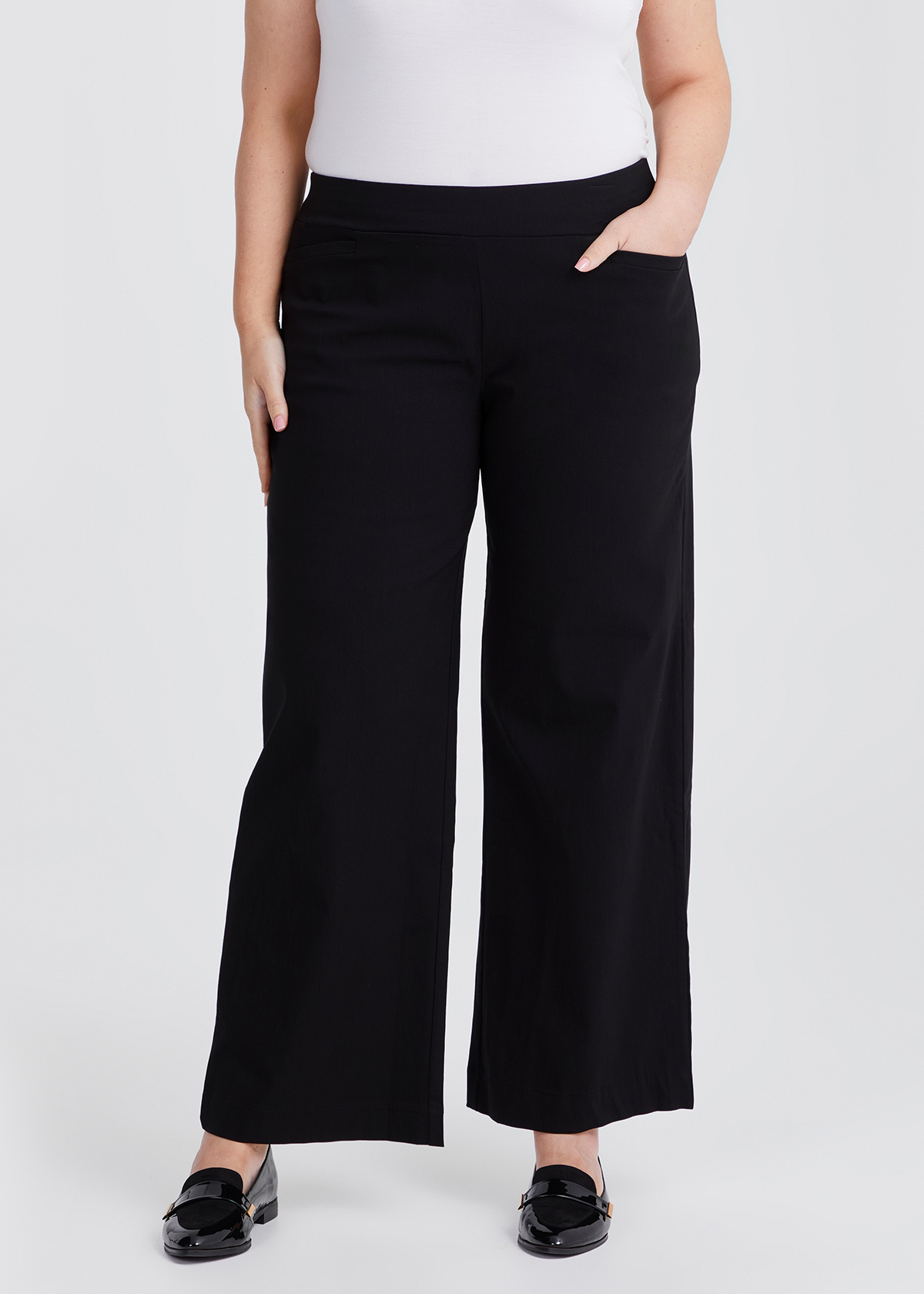 Tall Plus Size Freya Straight Leg Pants Black | Taking Shape AU