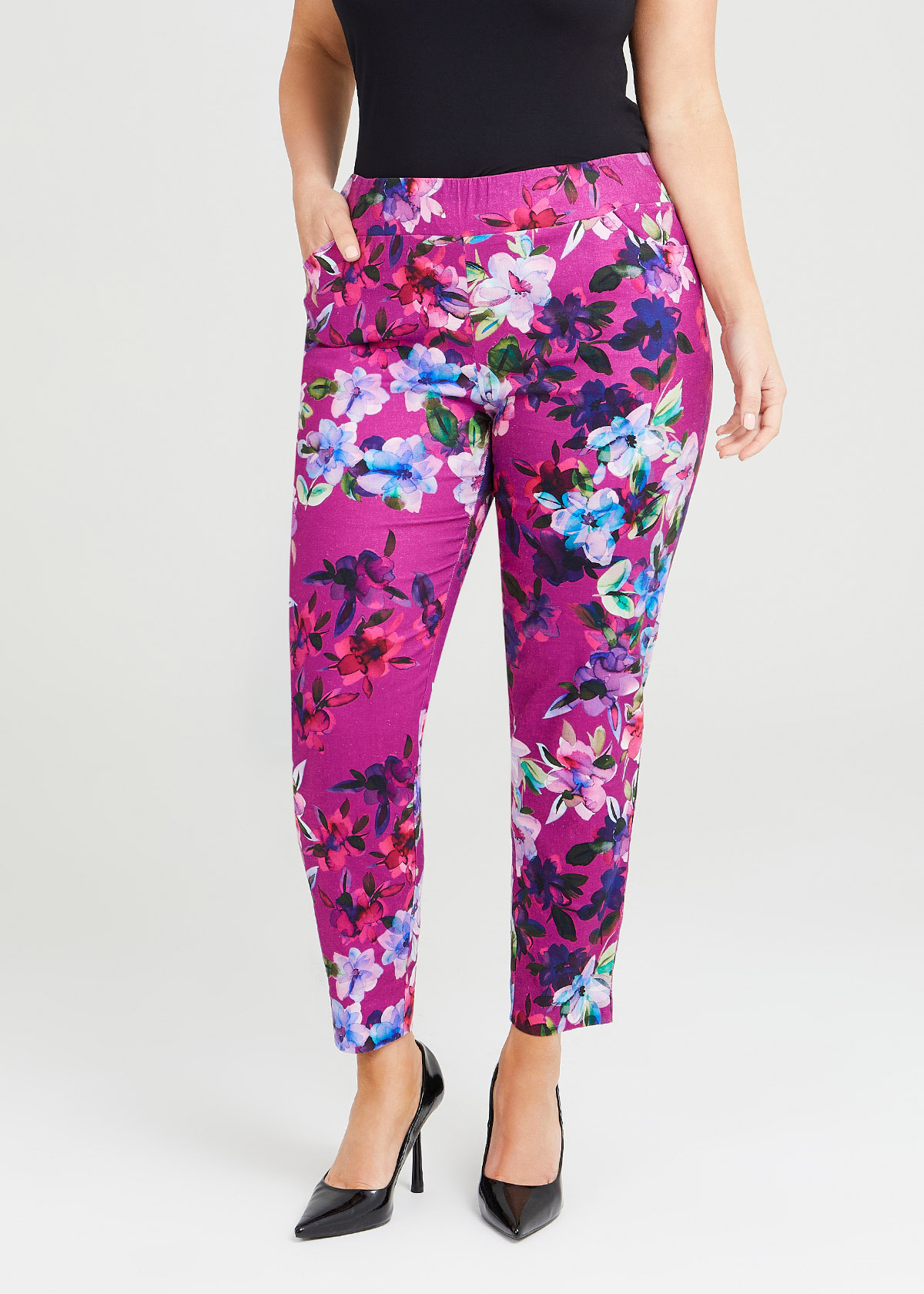 Shop Plus Size Pansy Linen Suit Pant, Multi | Taking Shape AU