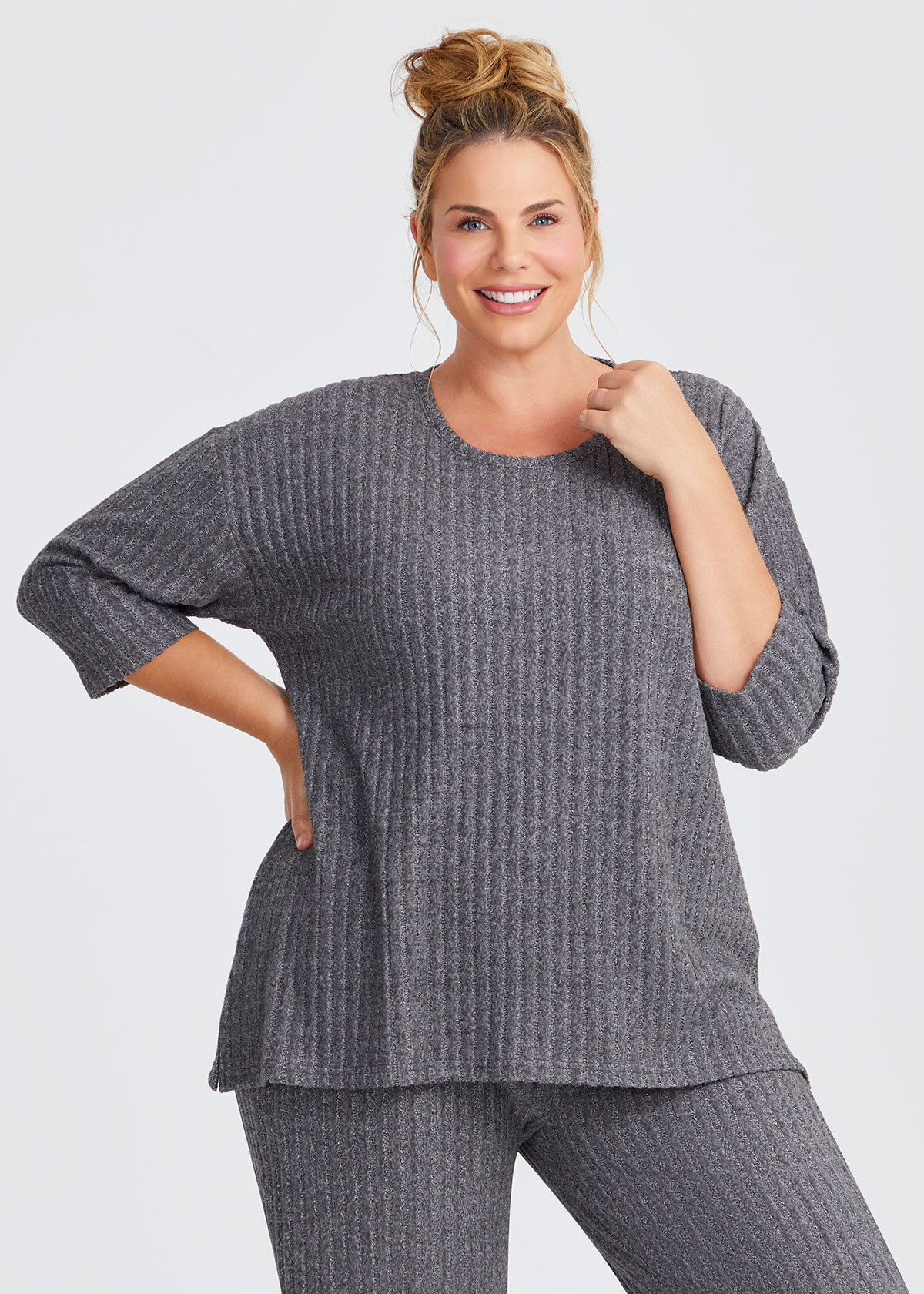 Plus Size Cosy Rib Lounge Top | Women's Sleepwear | Taking Shape AU