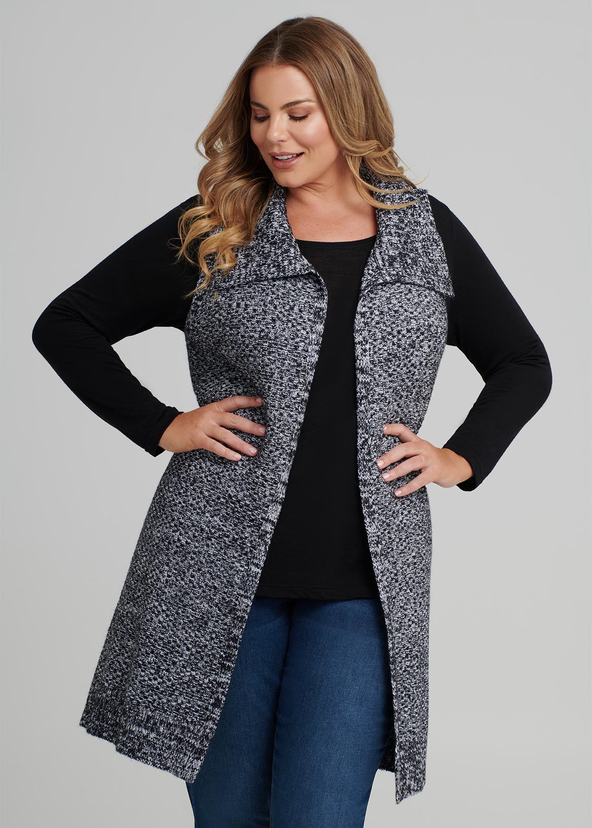 Shop Plus Size Textured Belted Vest in Black | Taking Shape AU