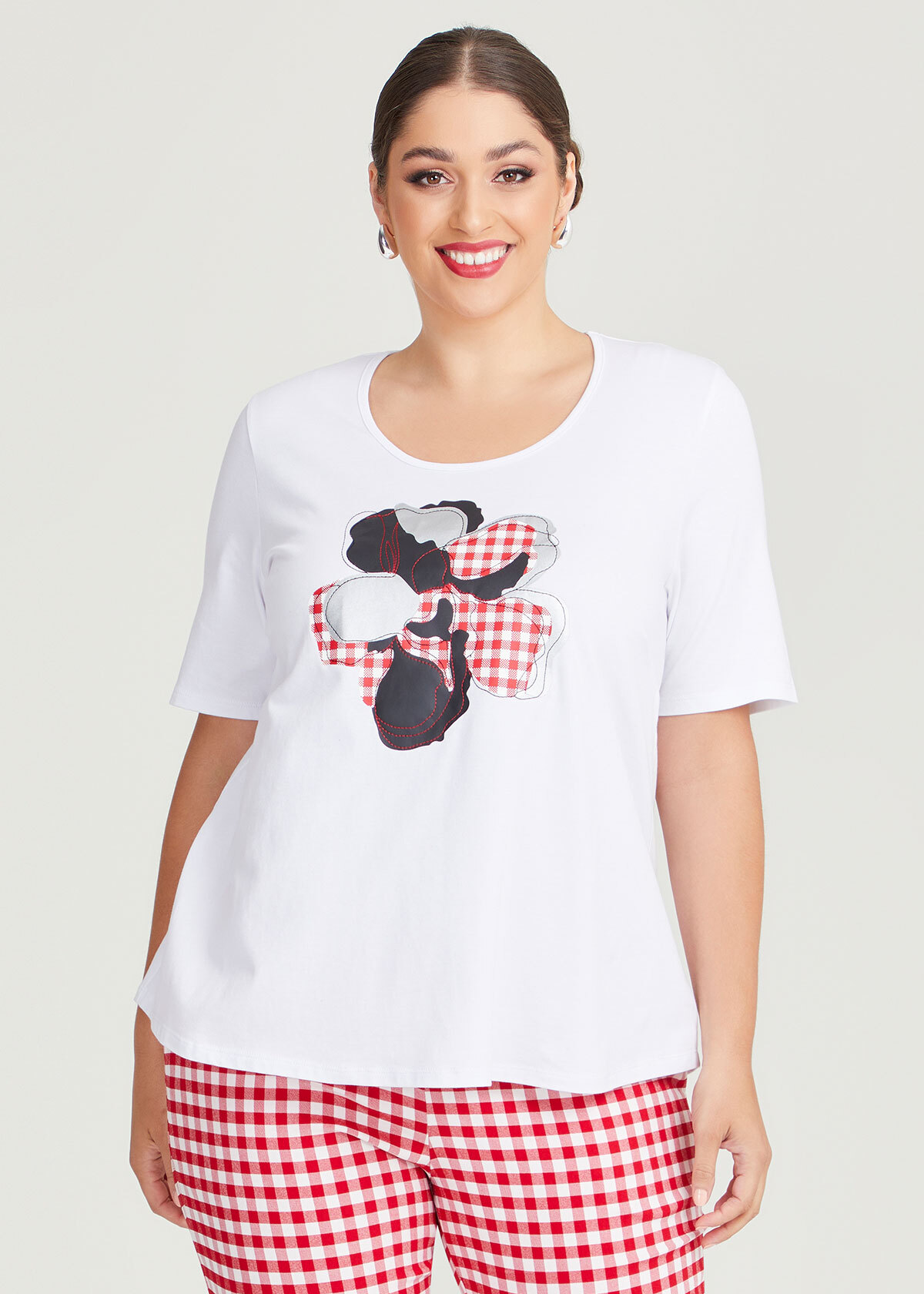 Shop Plus Size Organic Cotton Flower Top, White | Taking Shape AU