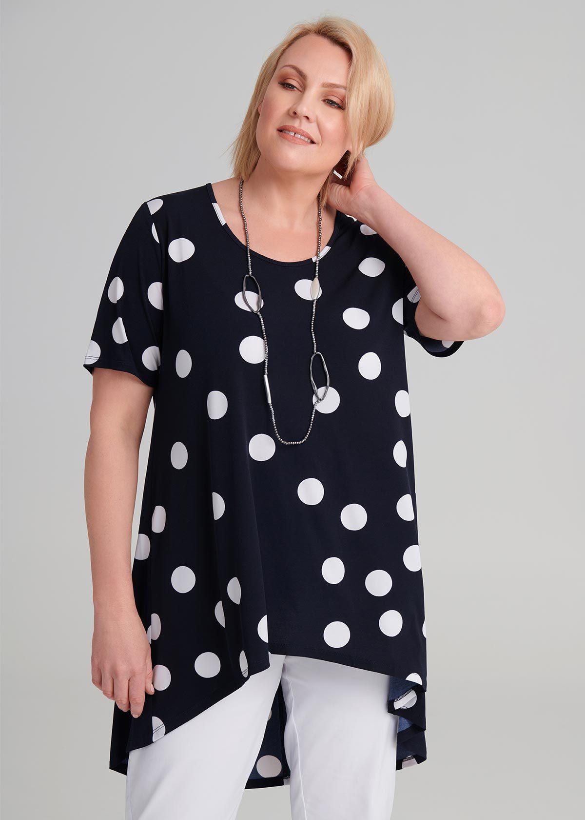 Shop Plus Size Borderline Top, Navy | Taking Shape NZ