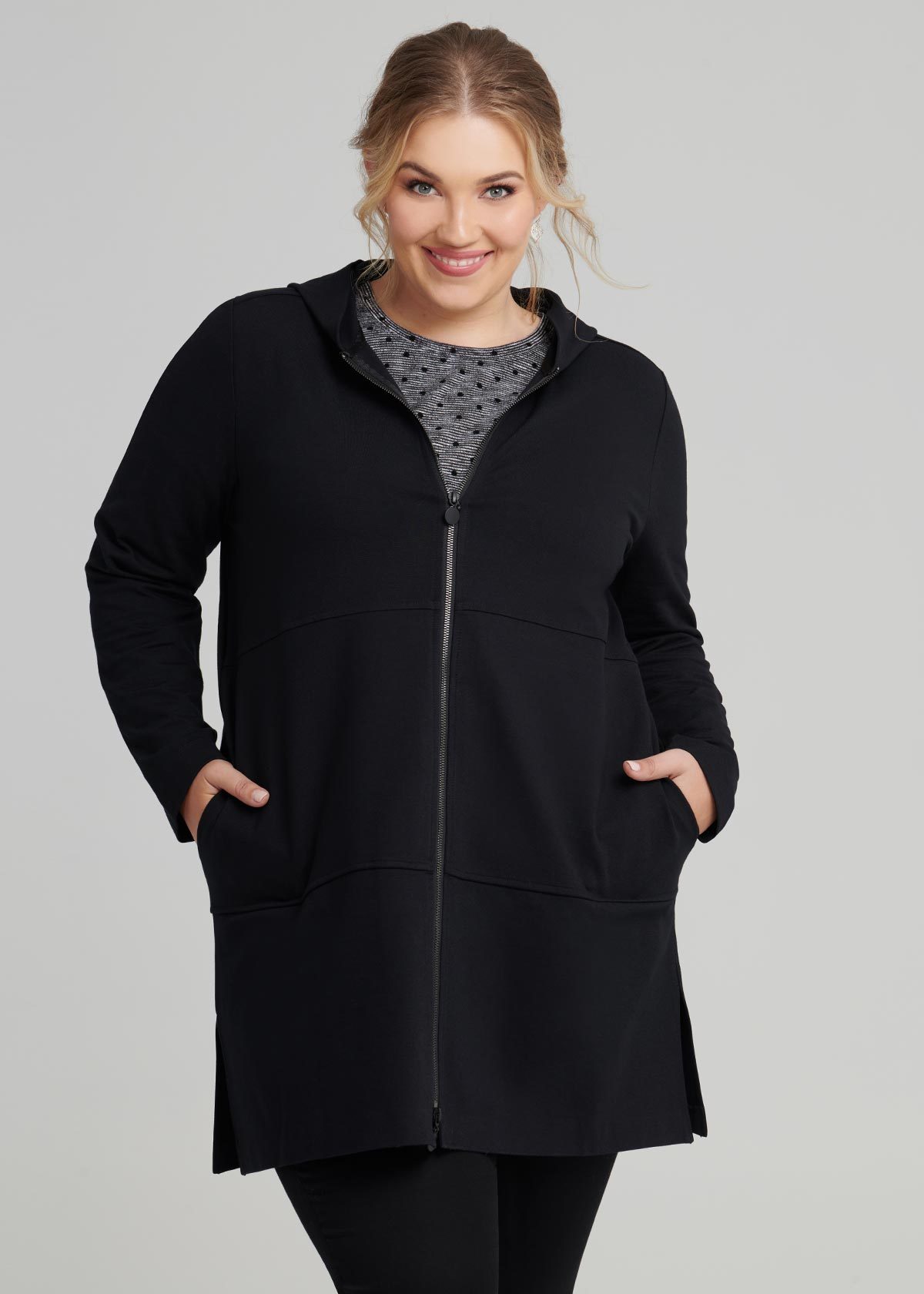 Shop Plus Size Coco Luxe Zip Jacket in Black | Sizes 12-30 | Taking ...