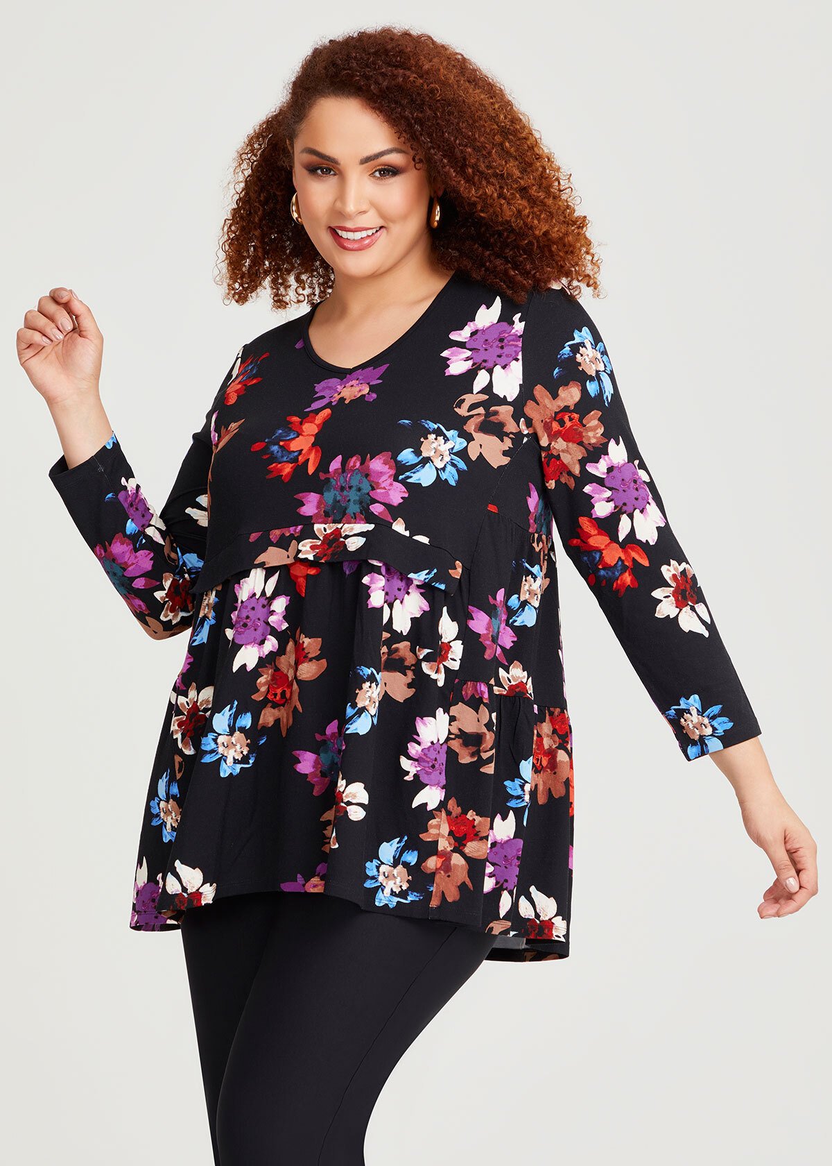 Shop Plus Size Natural Flora Top In Multi Taking Shape Au