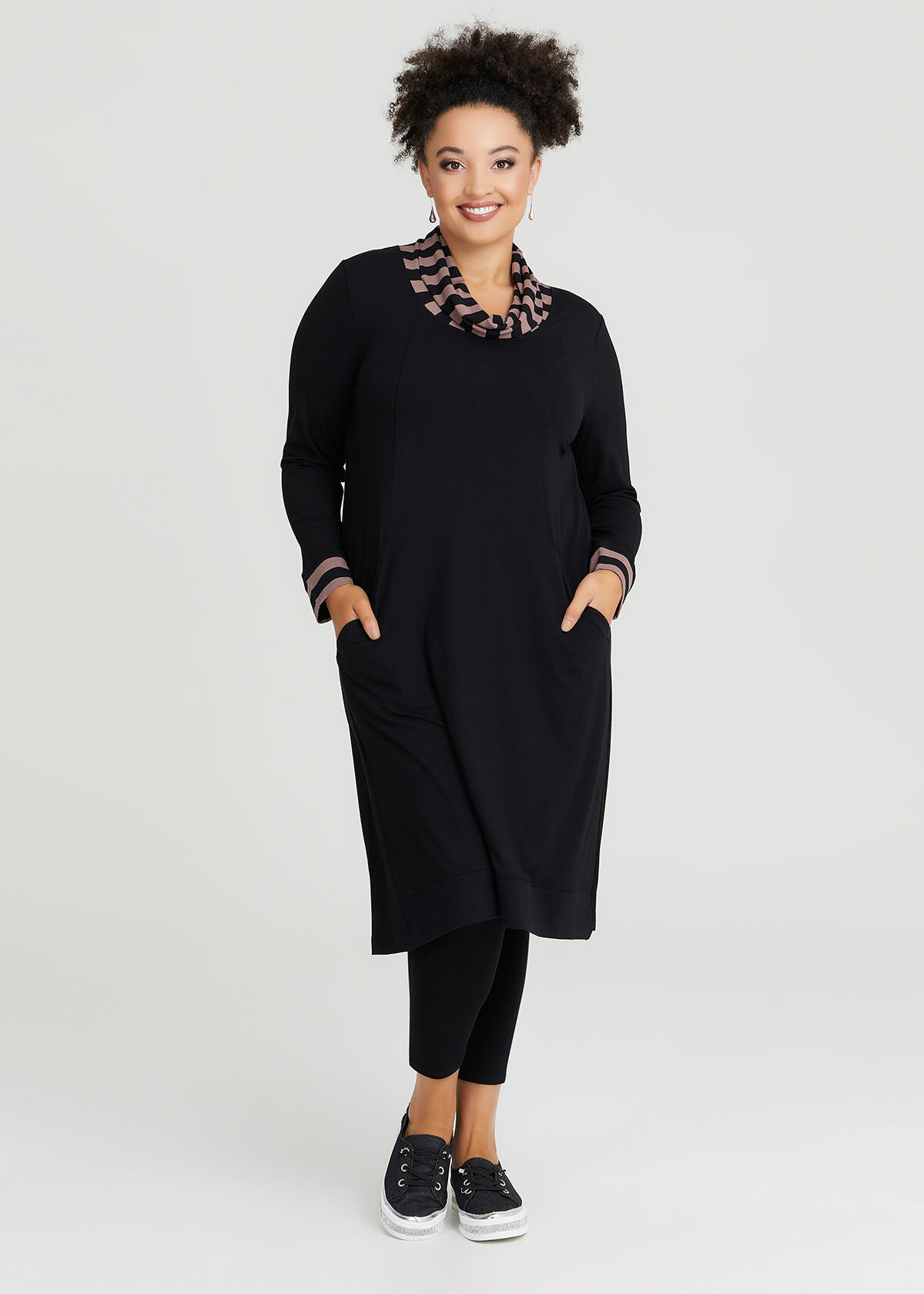 Shop Plus Size Natural Segment Dress, Multi | Taking Shape NZ