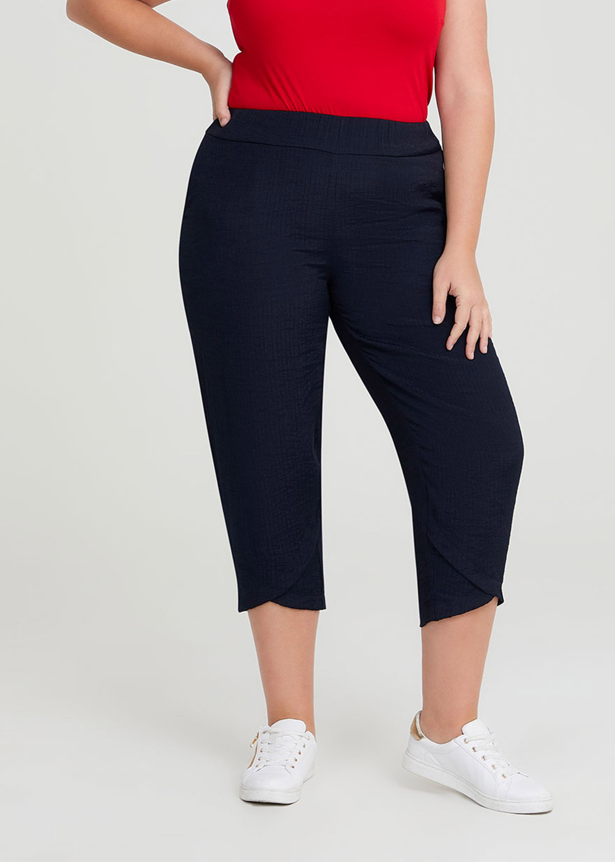 Shop Plus Size Lantern Natural Crinkle Pants, Blue | Taking Shape AU