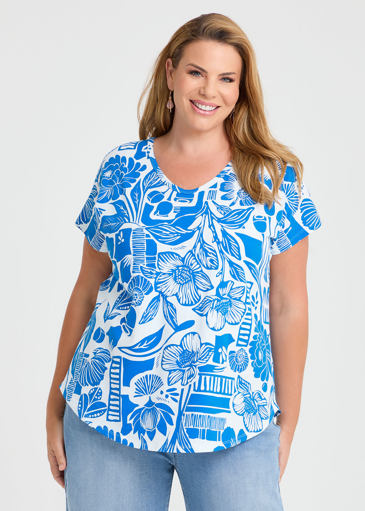 Shop Plus Size Cotton Coastal Etching T-shirt, Print | Taking Shape AU