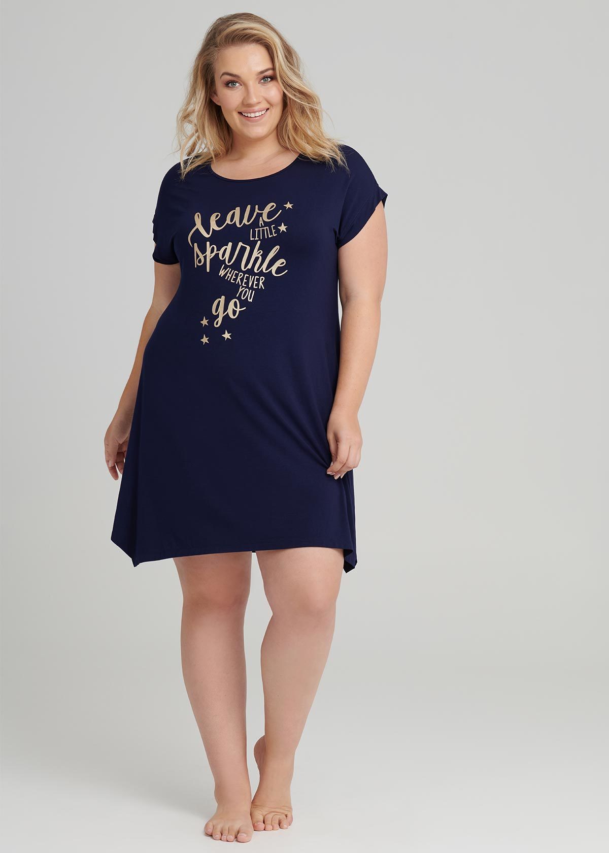 Shop Plus Size Stardust Nightie in Blue | Taking Shape NZ