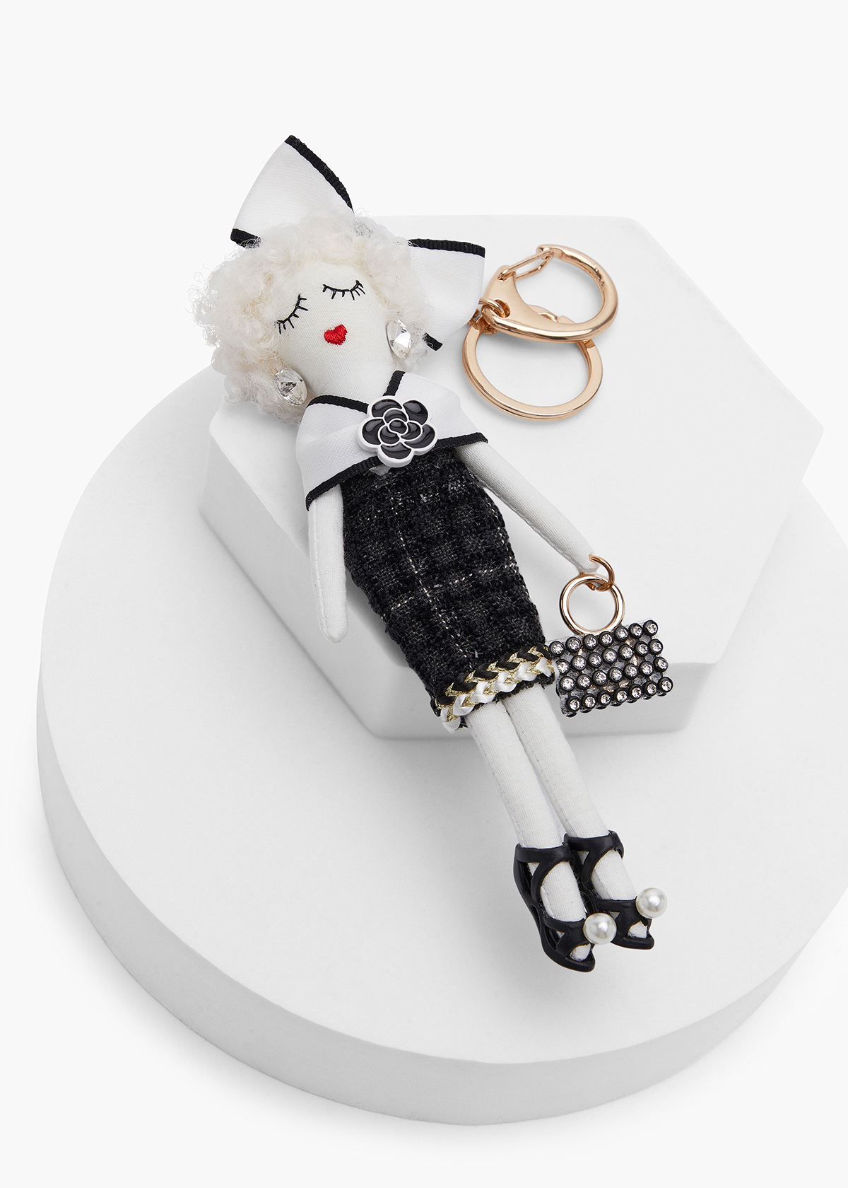 Shop Doll Key Ring Bag Charm in White | Accessories | Taking Shape AU