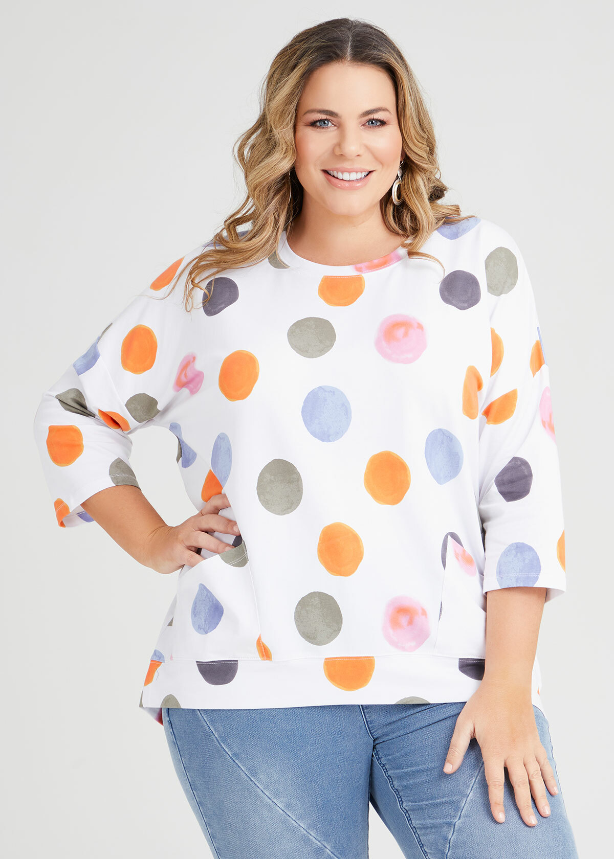 Shop Plus Size Organic Spot Pocket Sweat, Print | Taking Shape AU