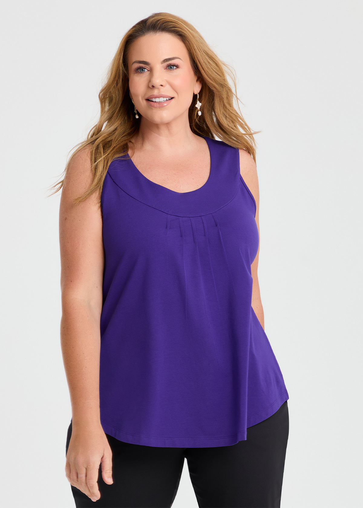 Shop Plus Size Good Earth Australian Cotton Element Tank, Purple ...