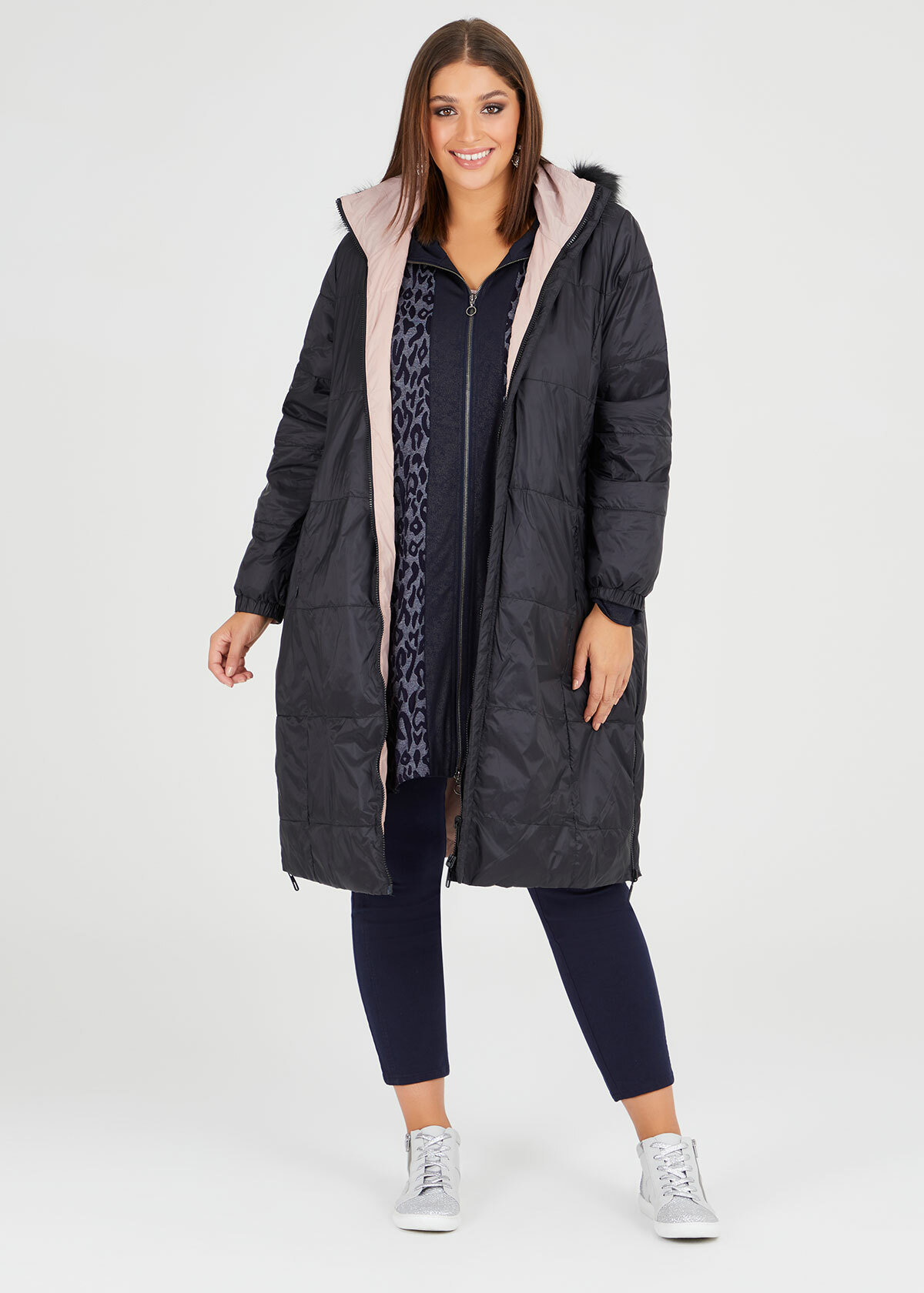 Shop Plus Size Muse Reversible Puffer Coat, Black | Taking Shape AU