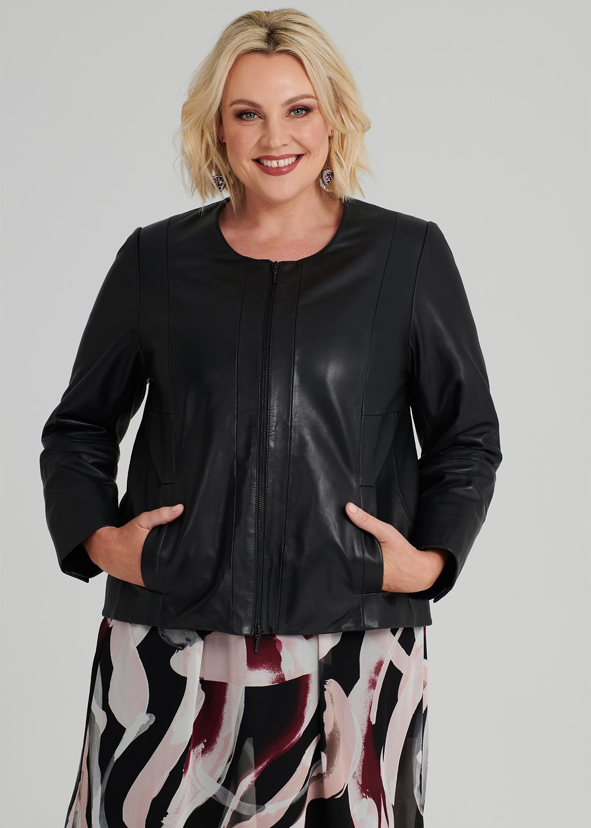 Shop Plus Size Coco Leather Jacket in Black | Taking Shape AU