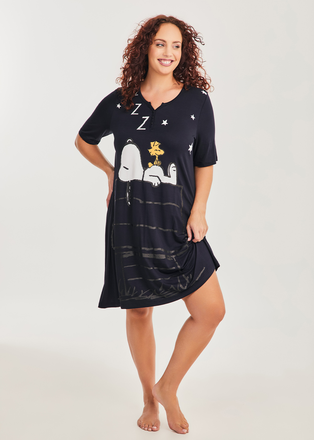 Shop Plus Size Peanuts Snoopy Nightie, Blue | Taking Shape AU