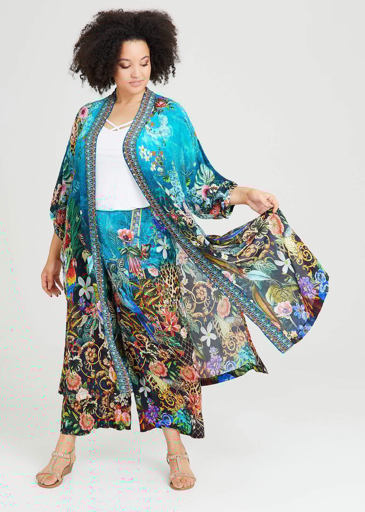 Shop Plus Size Natural Summer Time Kimono, Multi | Taking Shape AU