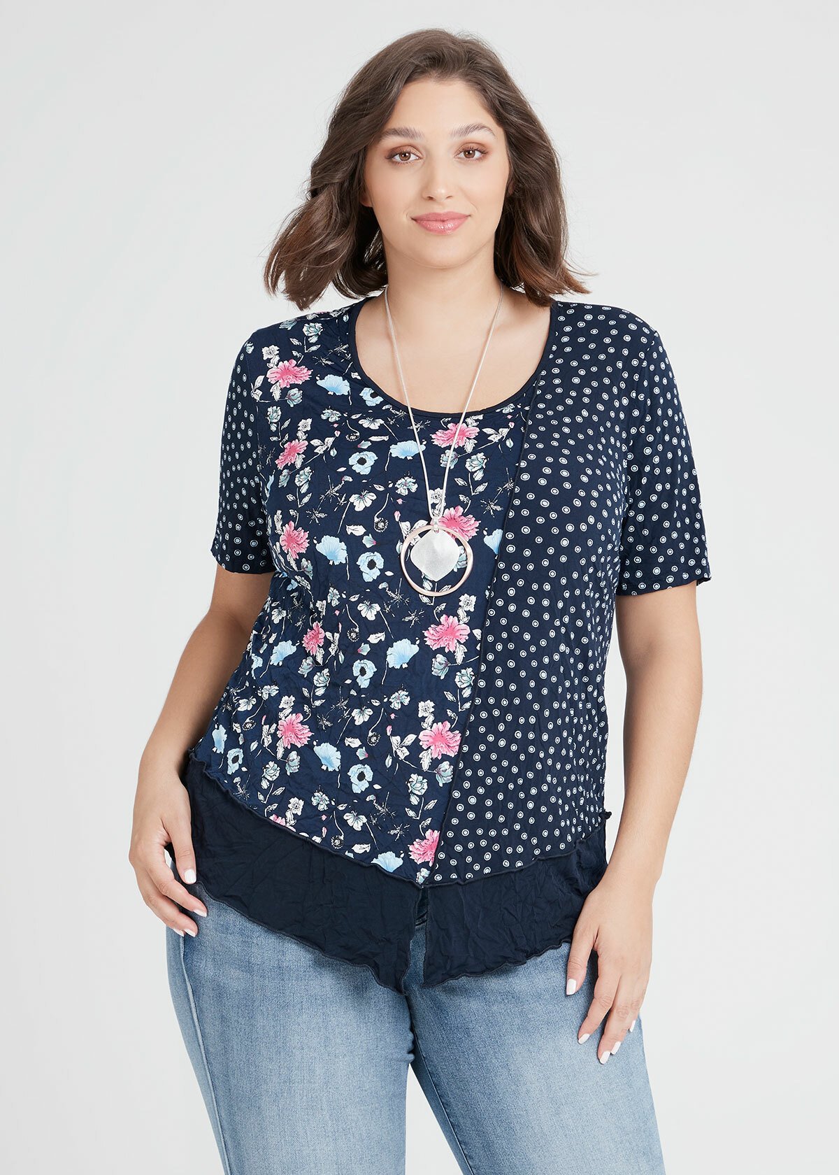 Shop Plus Size Emma Floral & Spots Top, Print | Taking Shape AU