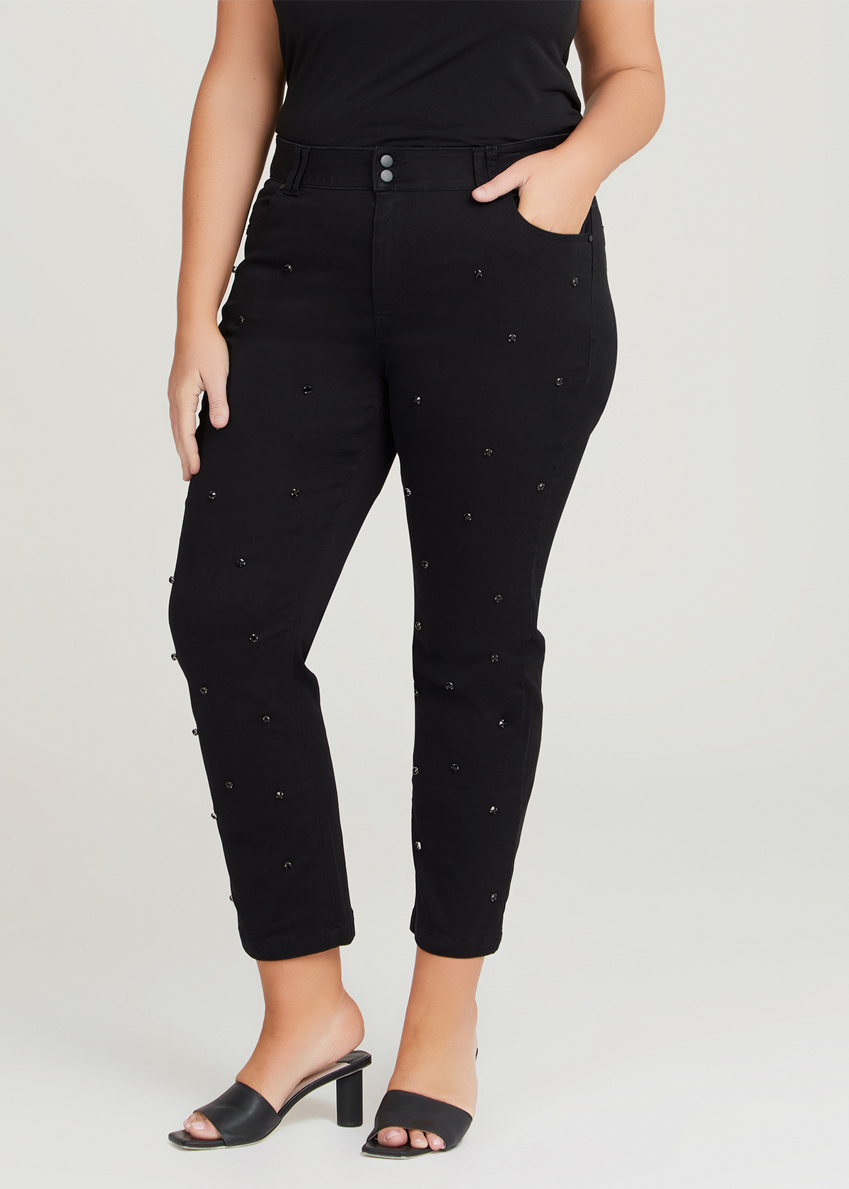 Shop Plus Size Sequin Embellished Jeans, Black | Taking Shape AU