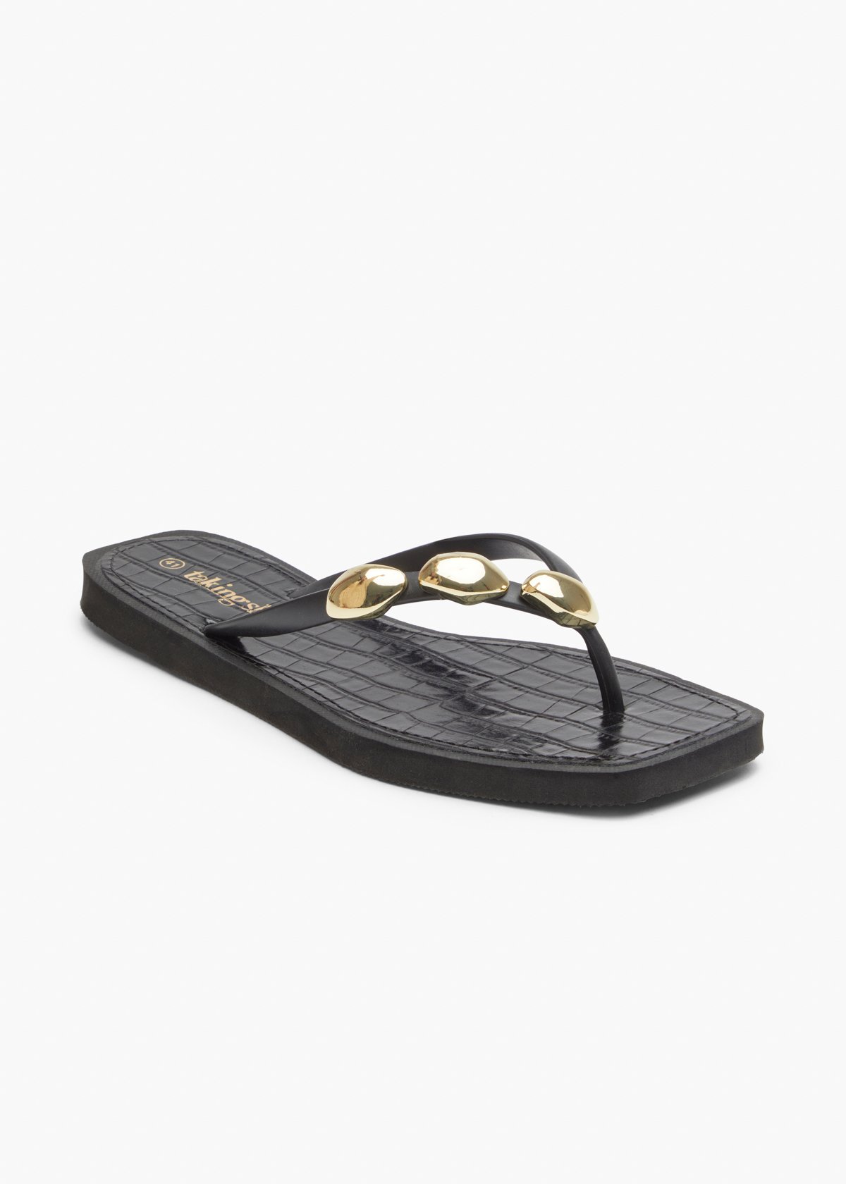 Shop Black Trim Detail Flip Flop | Comfortable Shoes | Taking Shape IE