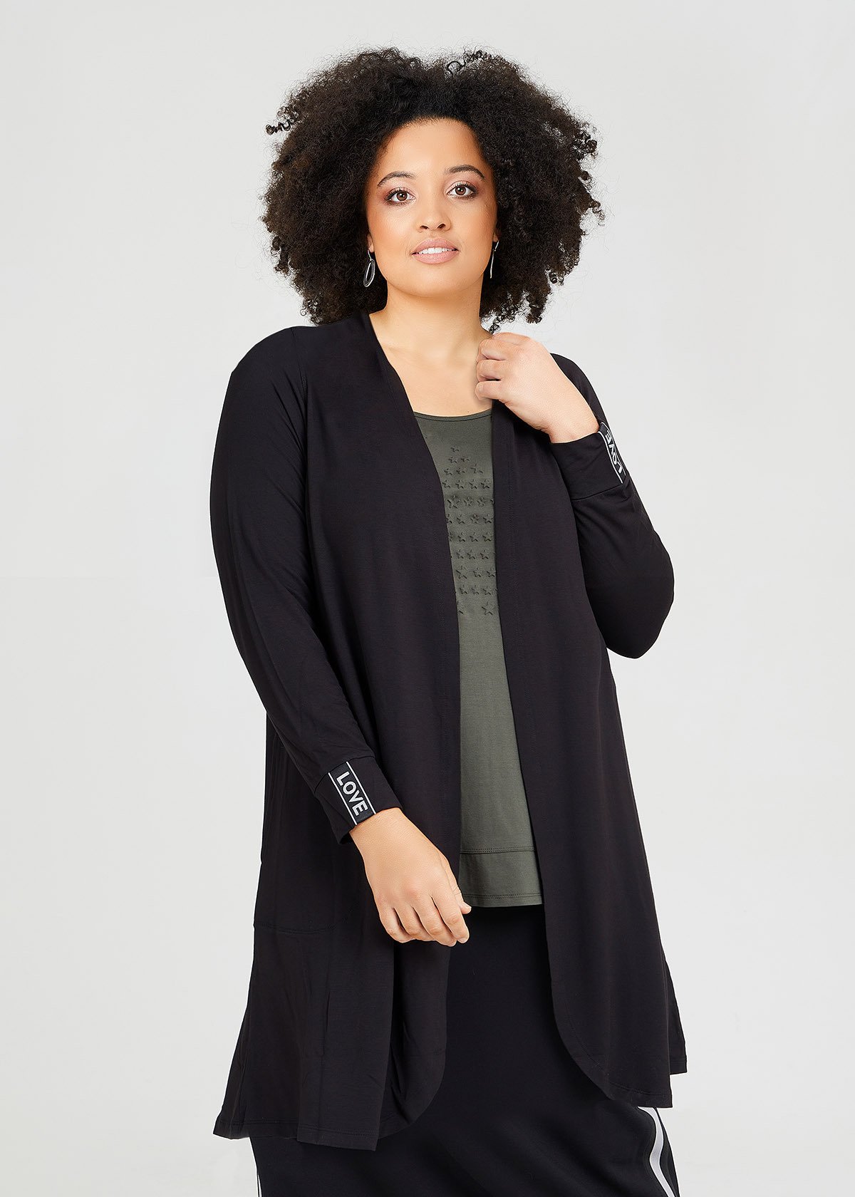 Shop Plus Size Bamboo Stride Cardigan, Black | Taking Shape AU