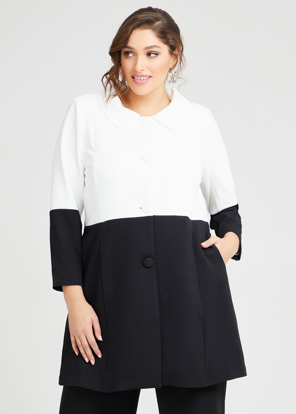 Shop Plus Size Hepburn Textured Jacket, Black | Taking Shape AU