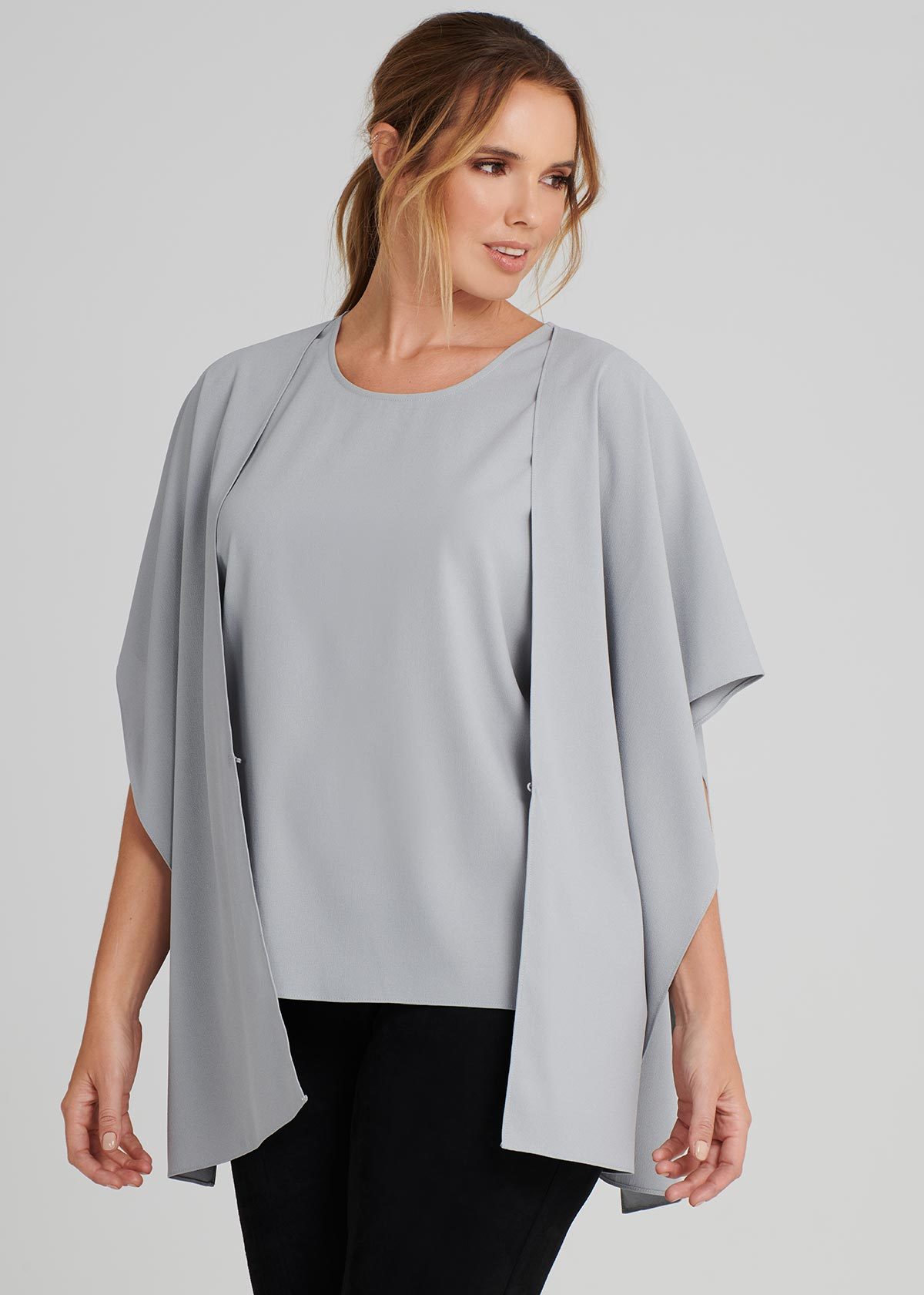 Shop Plus Size Cape Top, Grey | Taking Shape AU