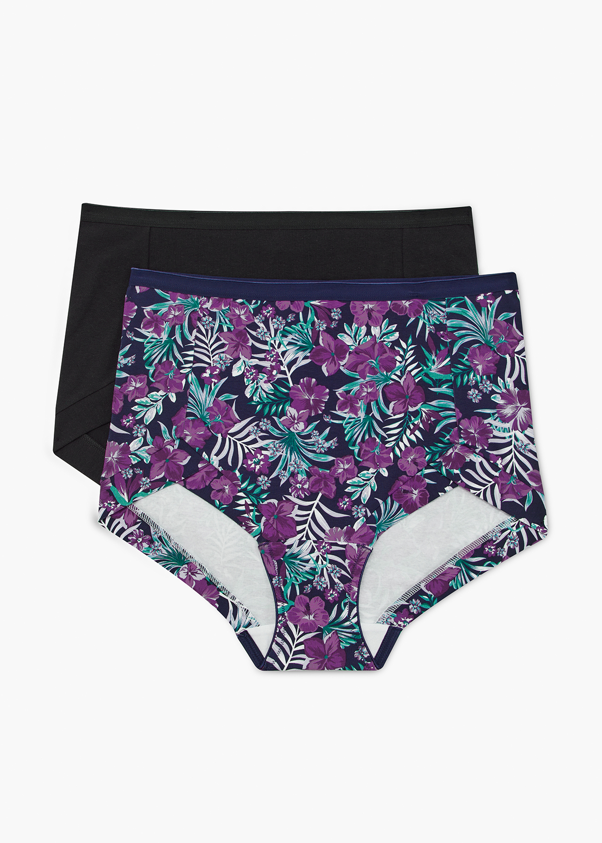 Shop Plus Size 2 Pack Eco Cotton Botanic Briefs, Multi | Taking Shape AU