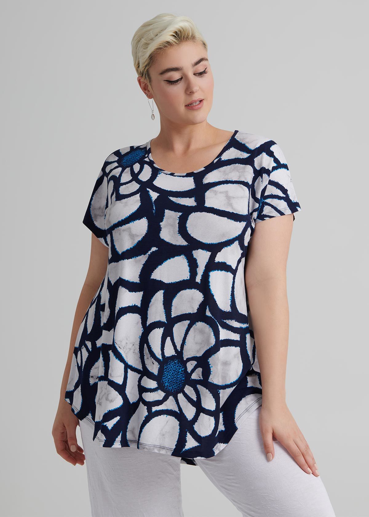 Shop Plus Size Blue Oasis Top, Print | Taking Shape AU