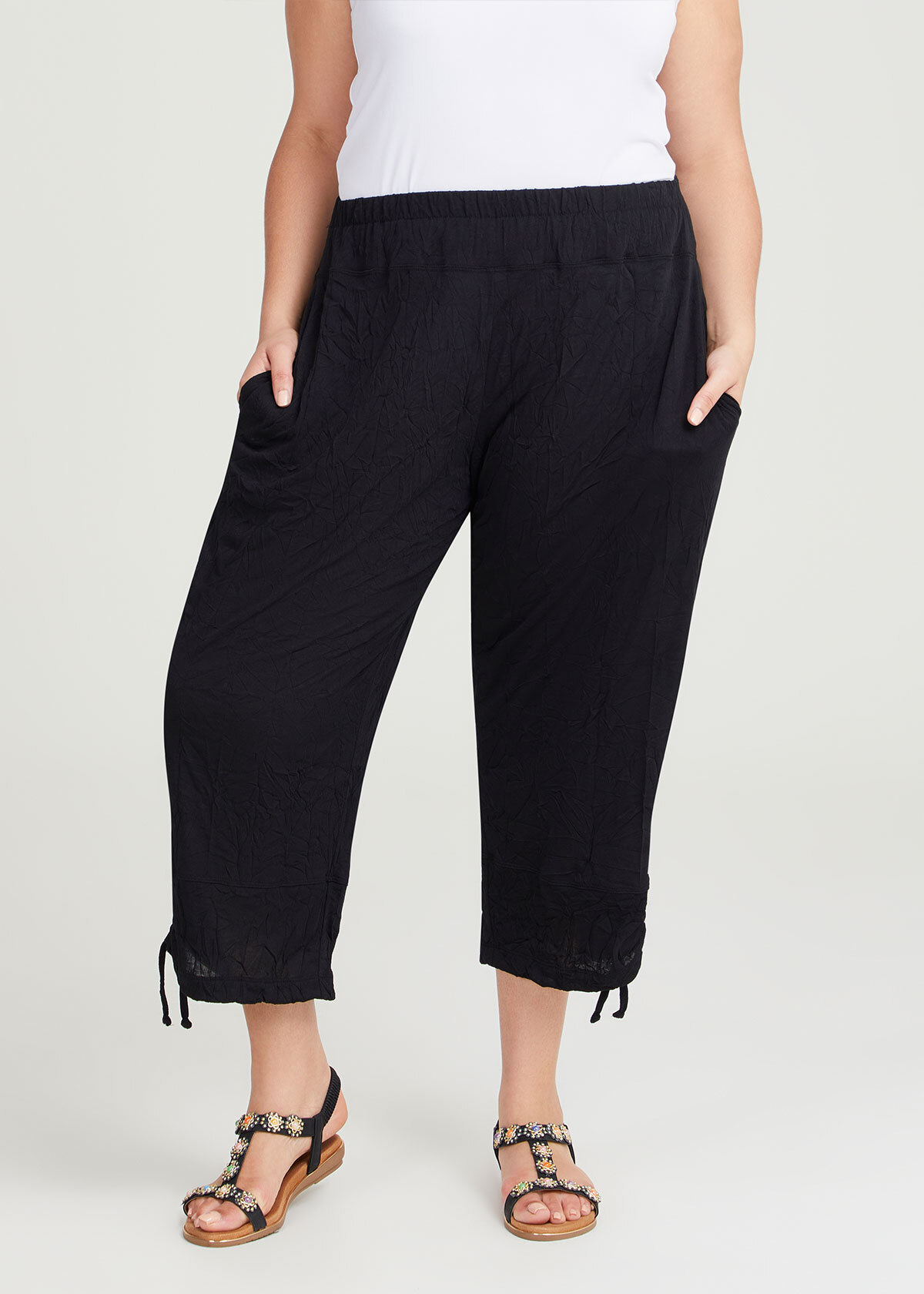 Shop Plus Size Summer Essential Crop Pant, Black | Taking Shape AU