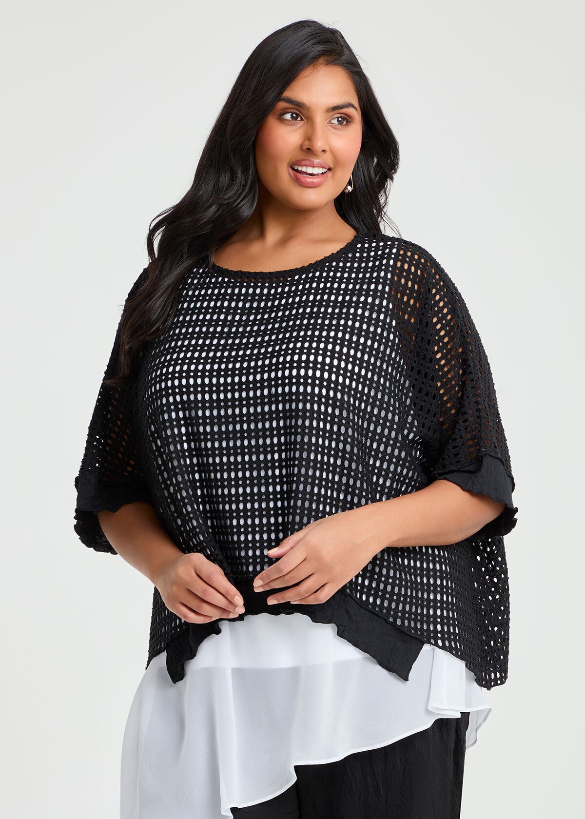 Shop Plus Size Textured Alicia Overtop, Black | Taking Shape CA