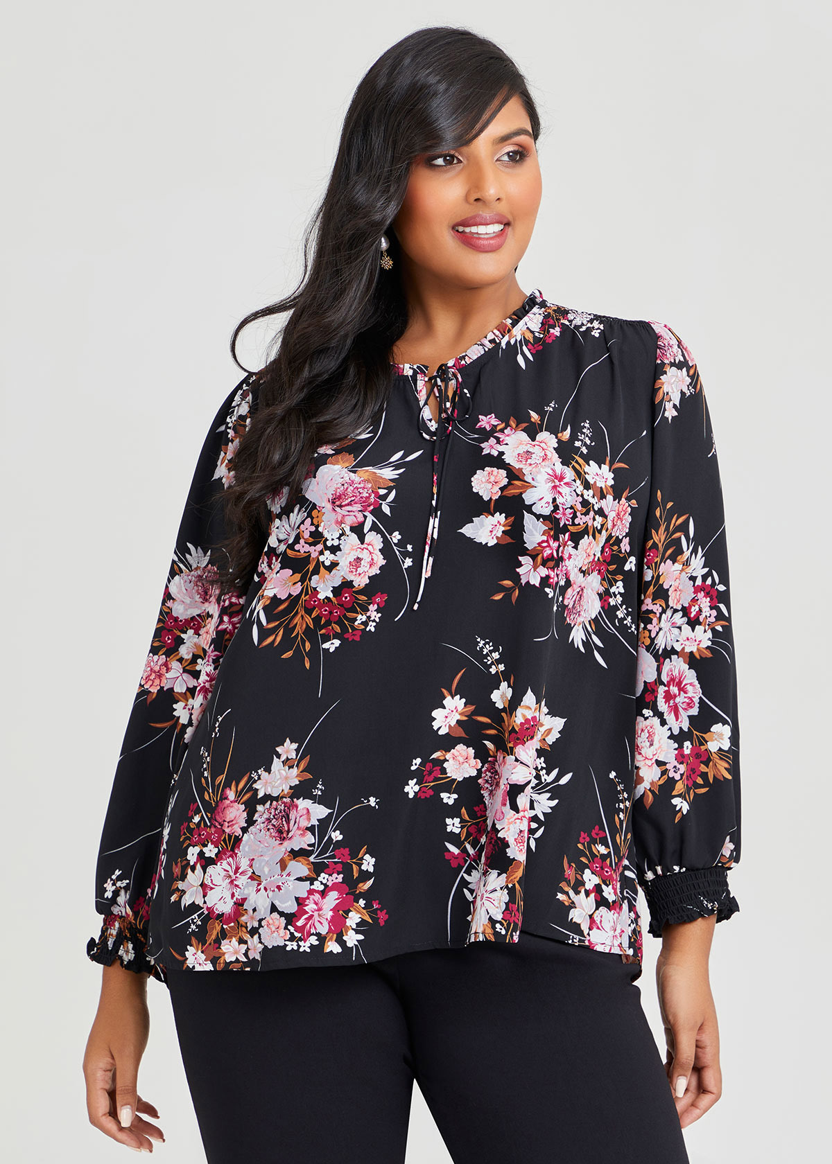 Shop Plus Size Chelsea Floral Chiffon Blouse, Floral | Taking Shape AU