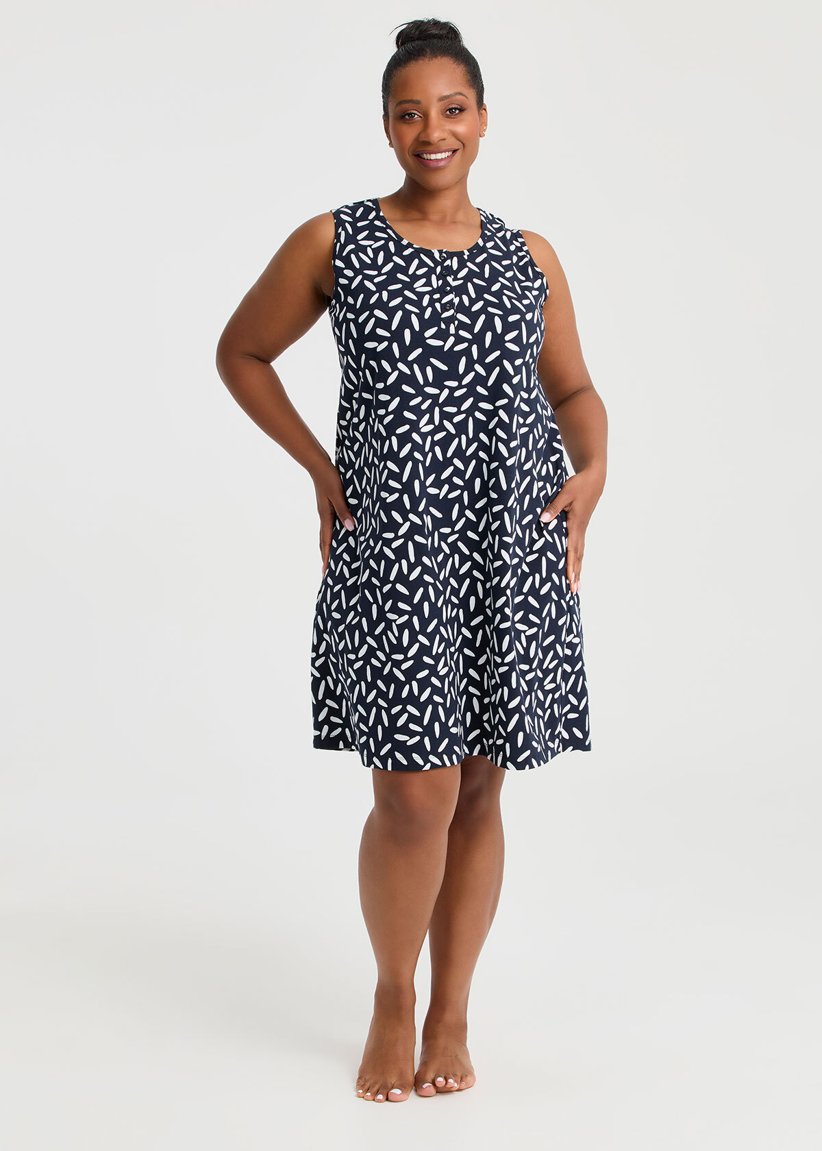 Shop Plus Size Australian Cotton Petals Nightie, Blue | Taking Shape AU