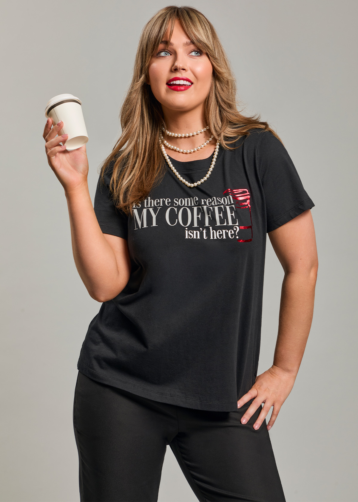 Shop Plus Size Devil Wears Prada Coffee T-shirt, Black | Taking Shape AU