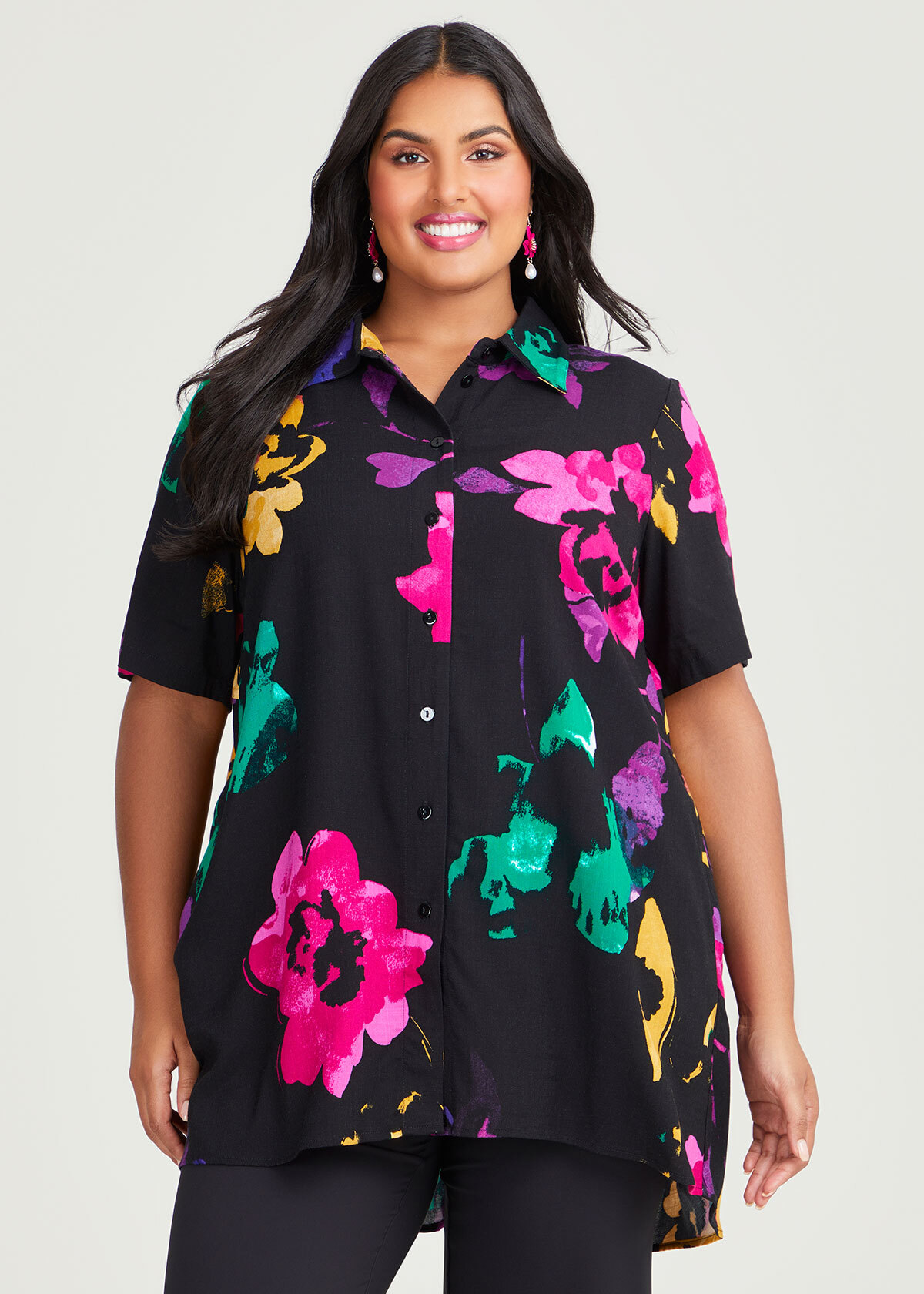 Shop Plus Size Natural Wild Flower Shirt, Multi | Taking Shape AU