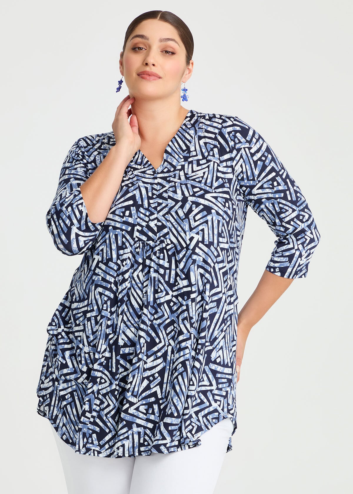 Shop Plus Size Pleat Detail Tunic, Multi | Taking Shape AU