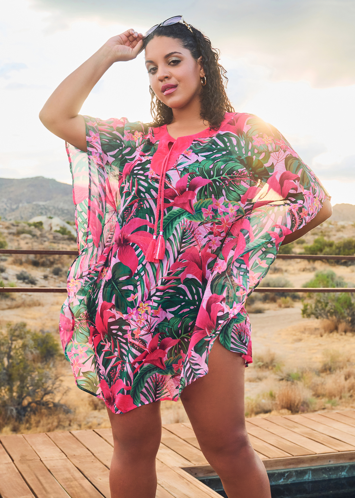 Shop Tie Front Summer Poncho in Multi | Accessories | Taking Shape AU