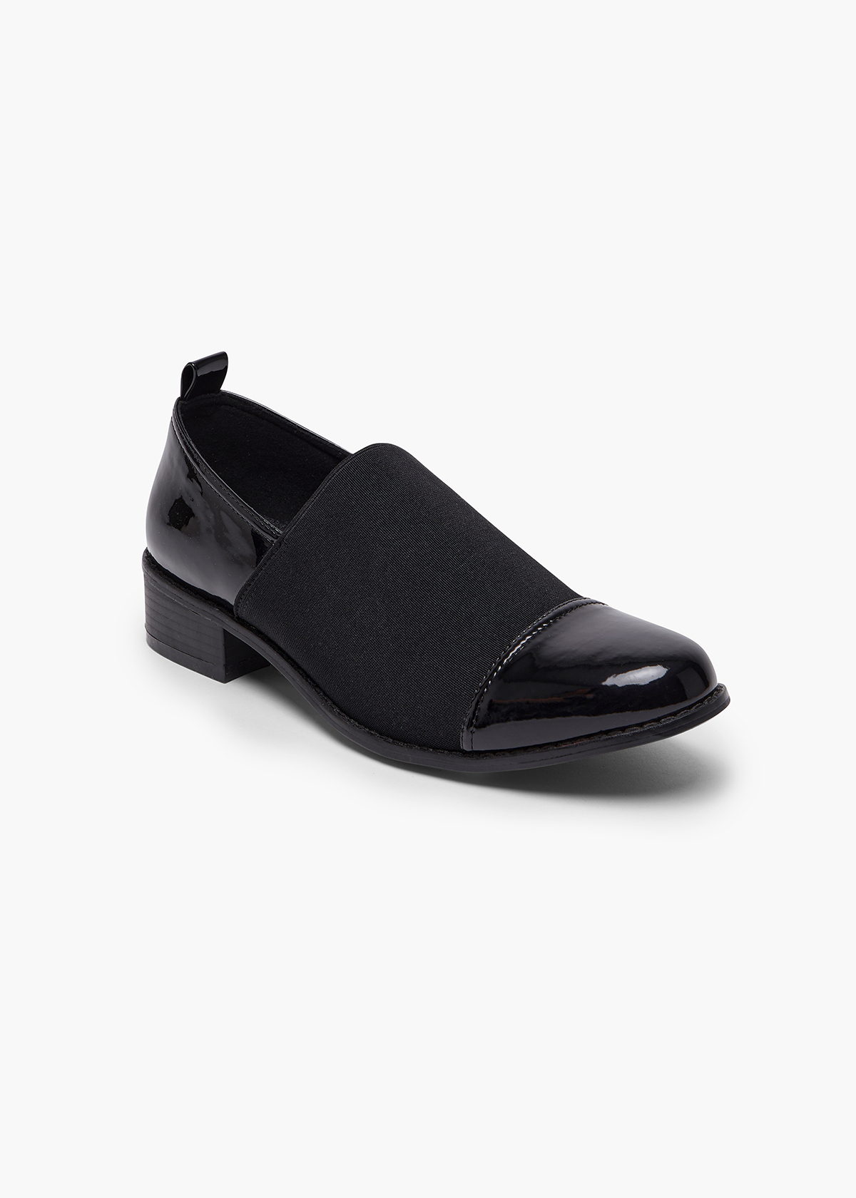 Shop Black Elastic Panel Patent Shoe | Comfortable Shoes | Taking Shape AU