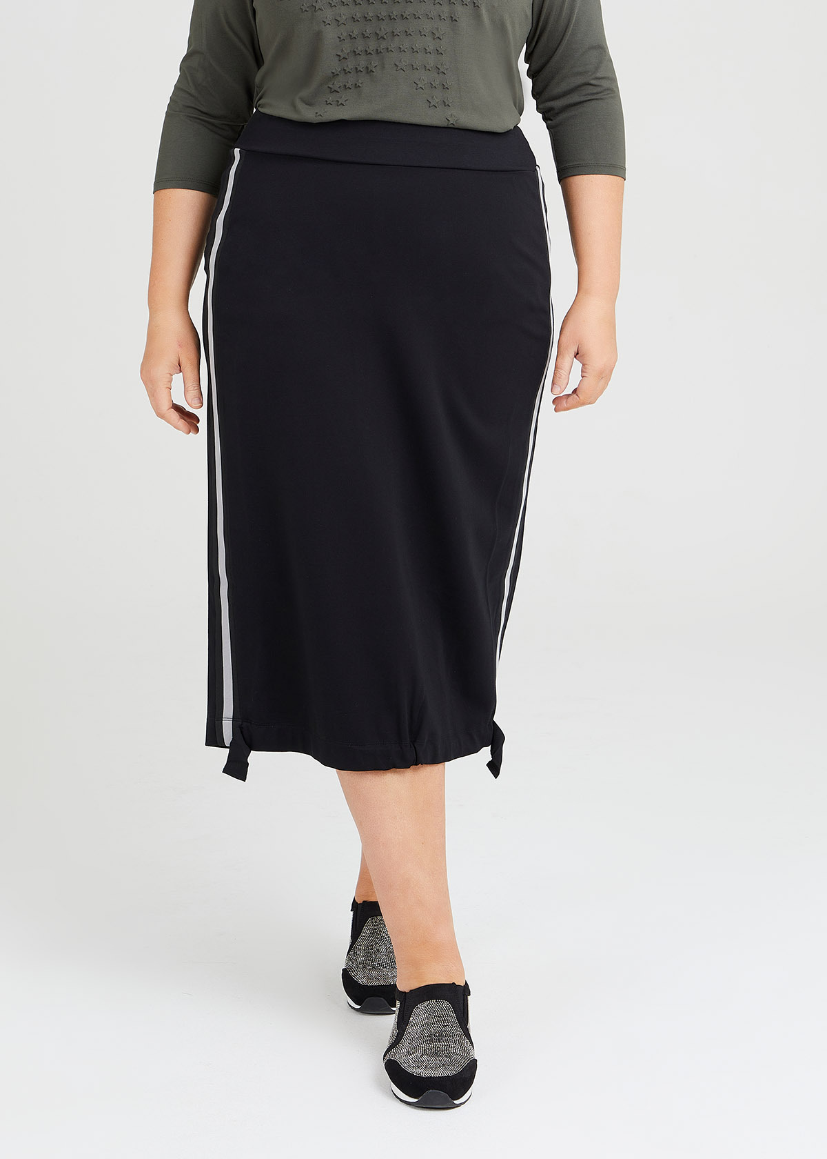 Shop Plus Size Ponte Stride Skirt, Black | Taking Shape AU