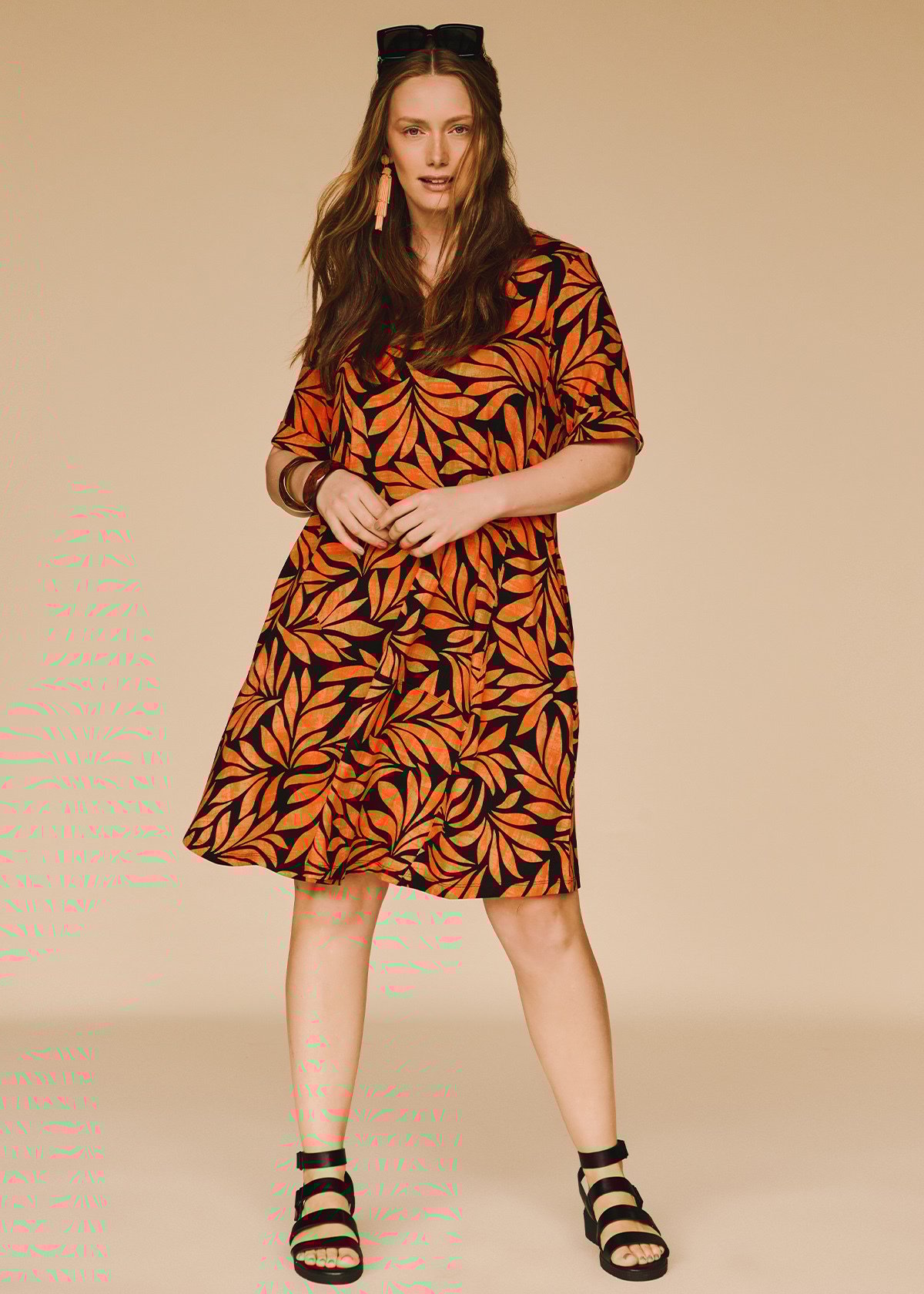 Shop Plus Size Natural Laurie Dress, Print | Taking Shape NZ